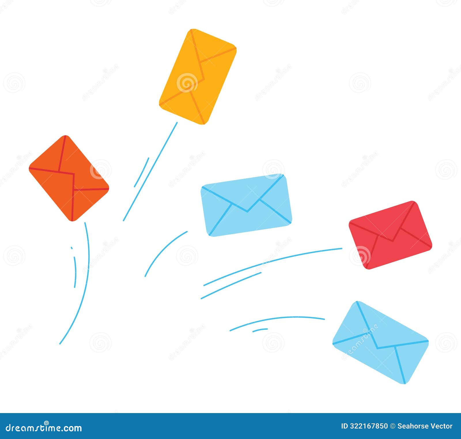 Flying Envelopes Animation, Digital Communication, Email Sending ...