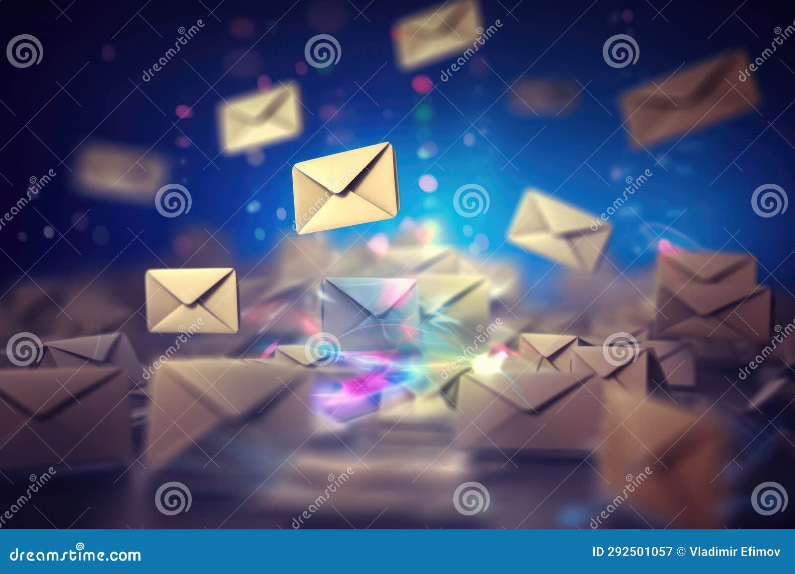 Flying Envelopes in Motion stock illustration. Illustration of ...