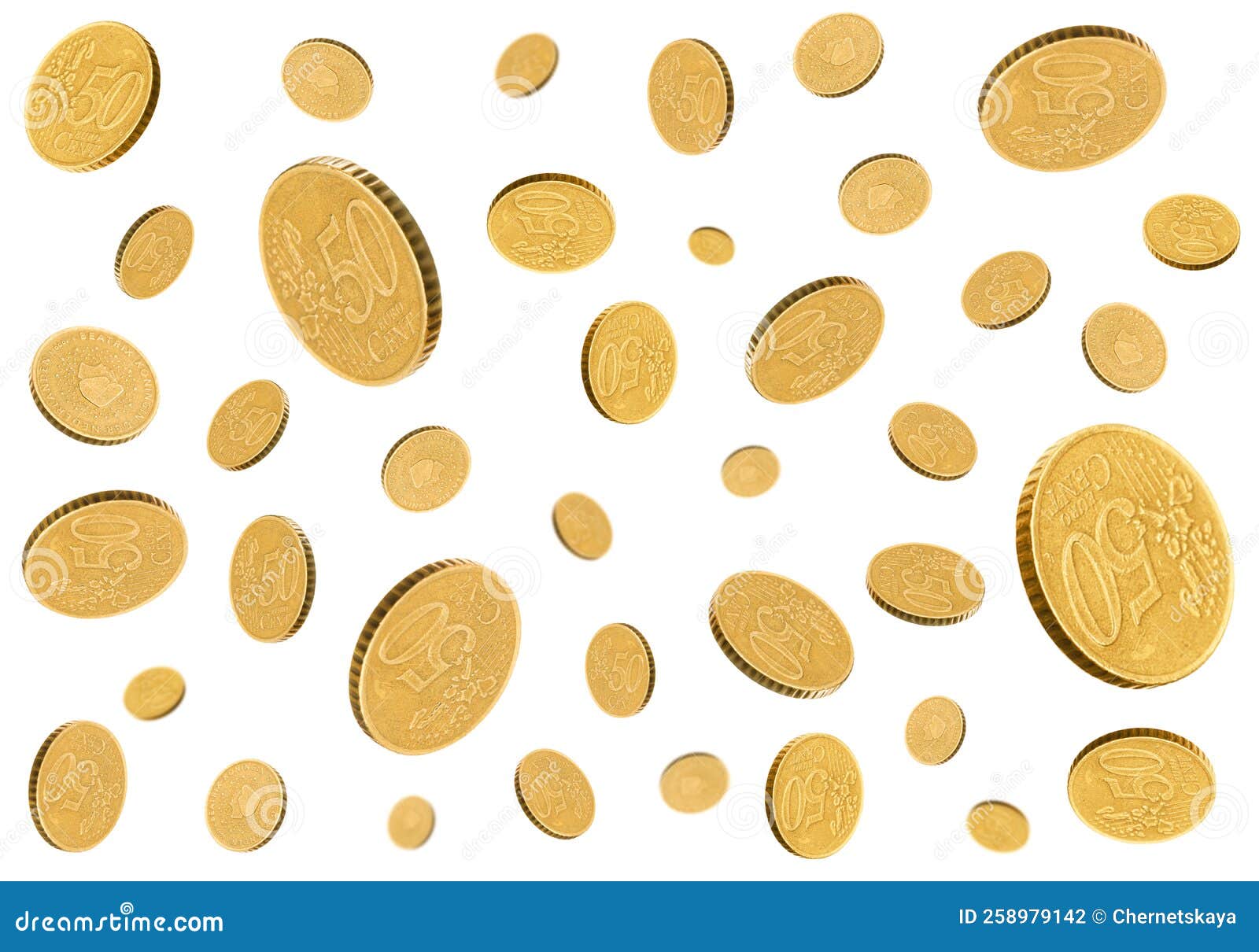 Flying Euro Cent Coins on White Background Stock Photo - Image of ...