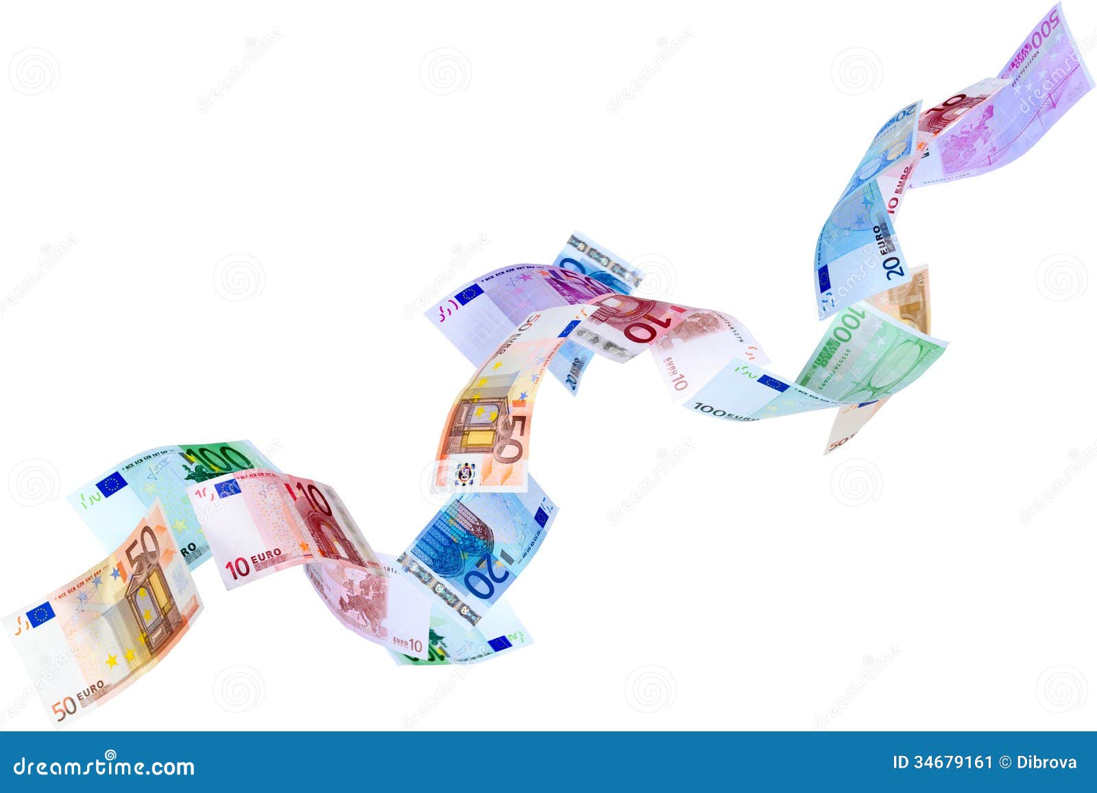 Flying Euro stock image. Image of white, notes, treasure - 34679161