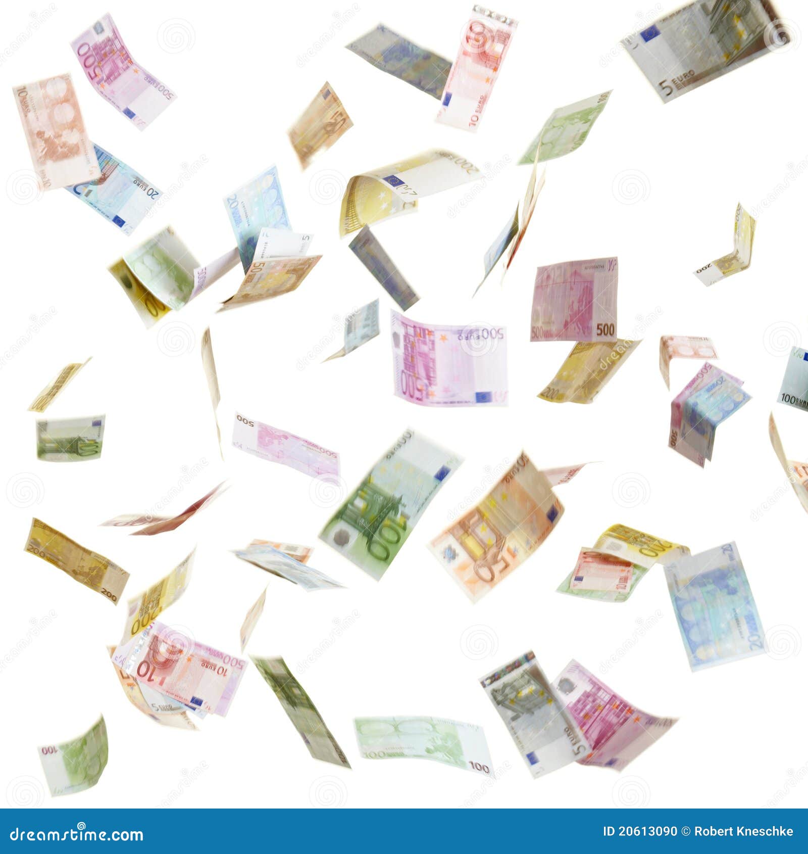 Flying Euro paper money stock photo. Image of raining - 20613090
