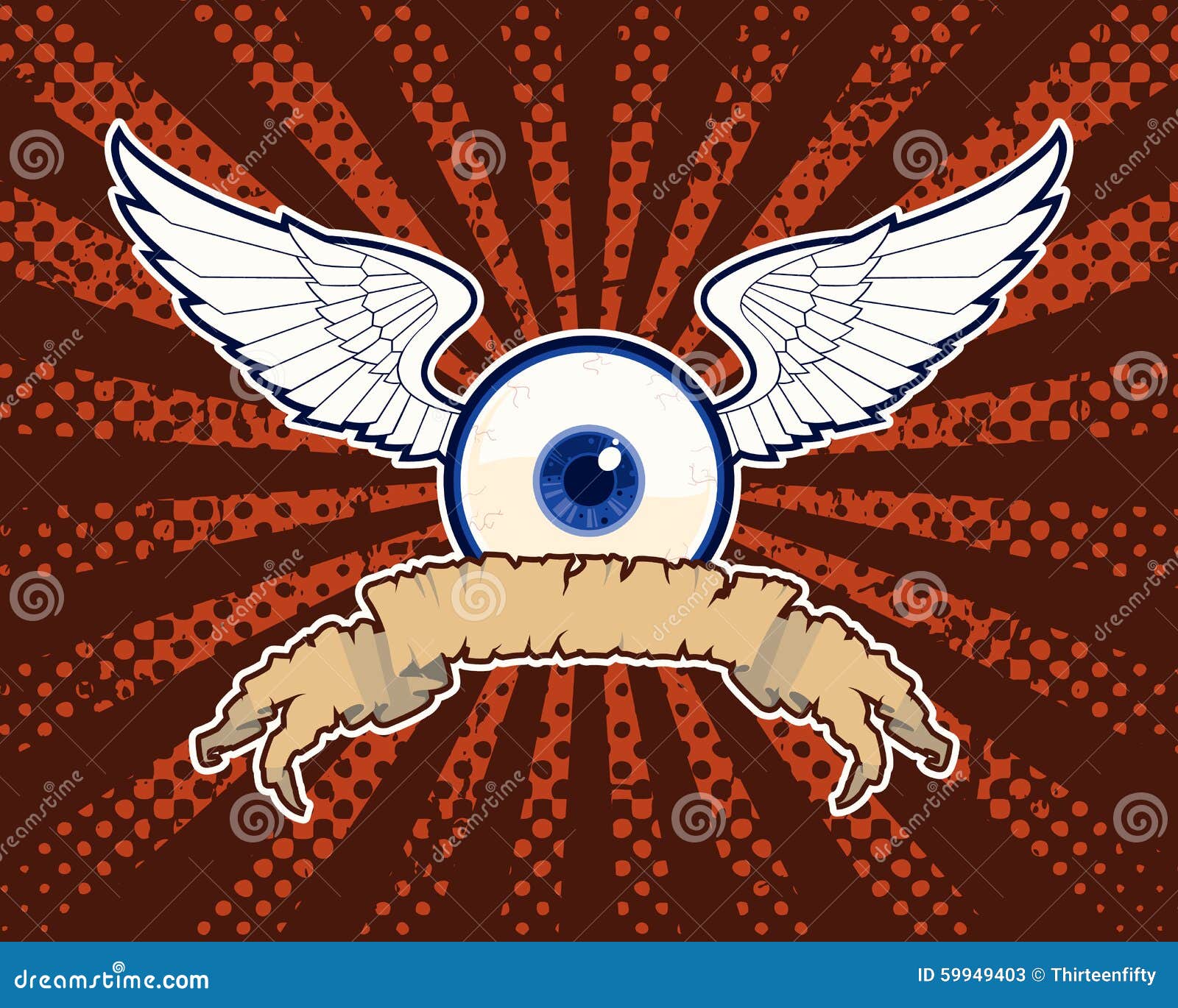 Flying Eye Banner stock vector. Illustration of banner - 59949403