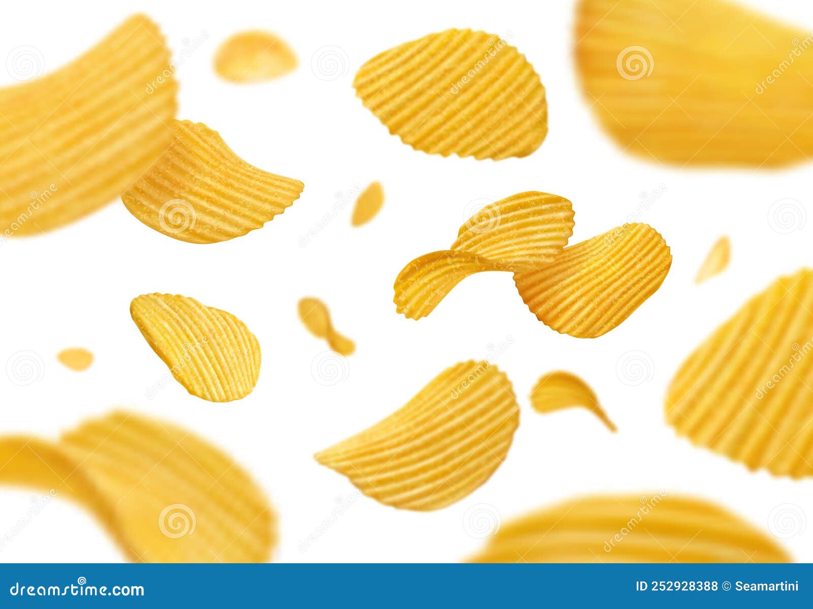 Flying and Falling Crispy Ripple Potato Chips Stock Vector ... Flying and Falling Crispy Ripple Potato Chips Stock Vector ...