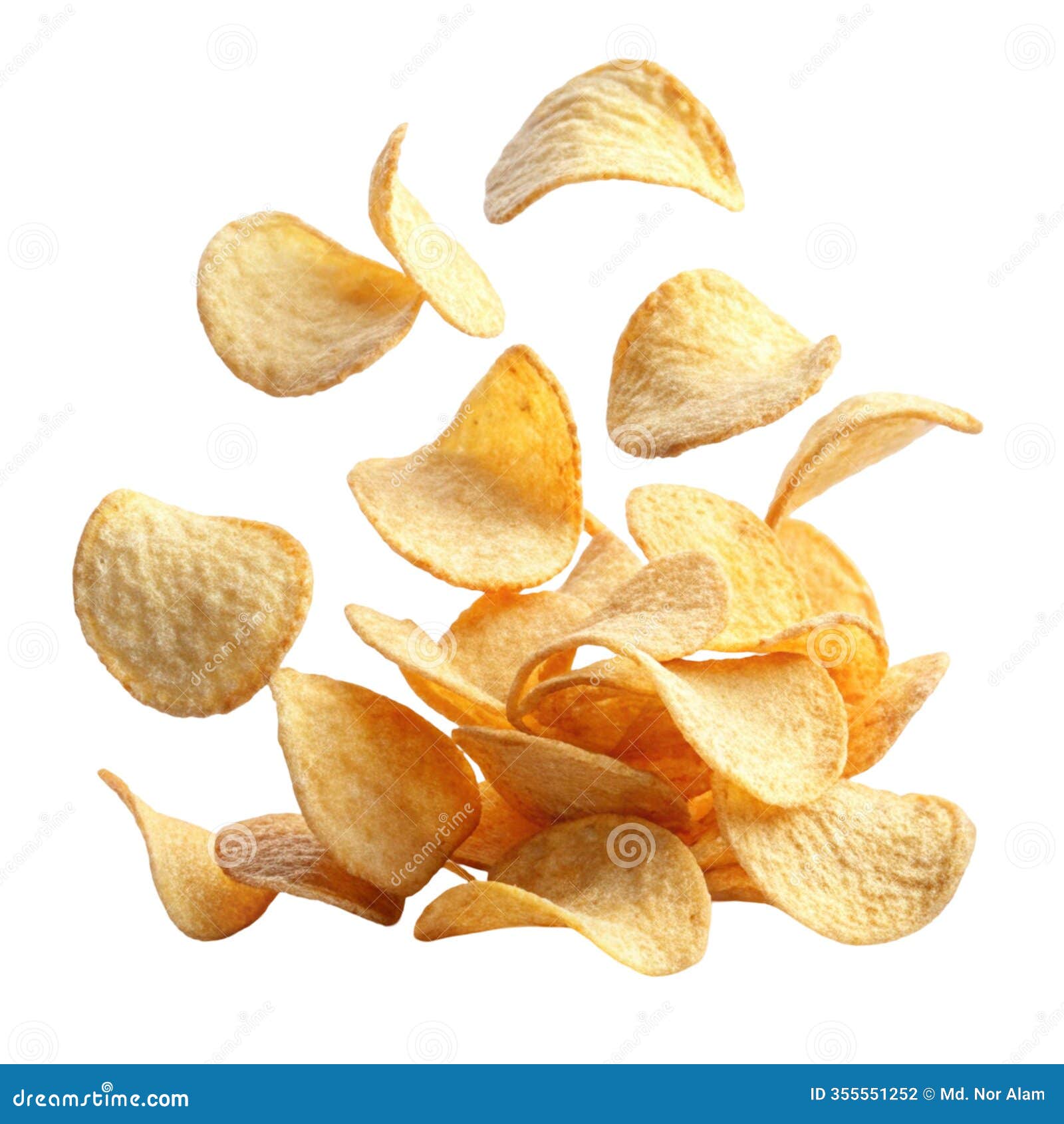 Falling Potato Chips. Realistic Fried Crispy Snack Stock Photography ...