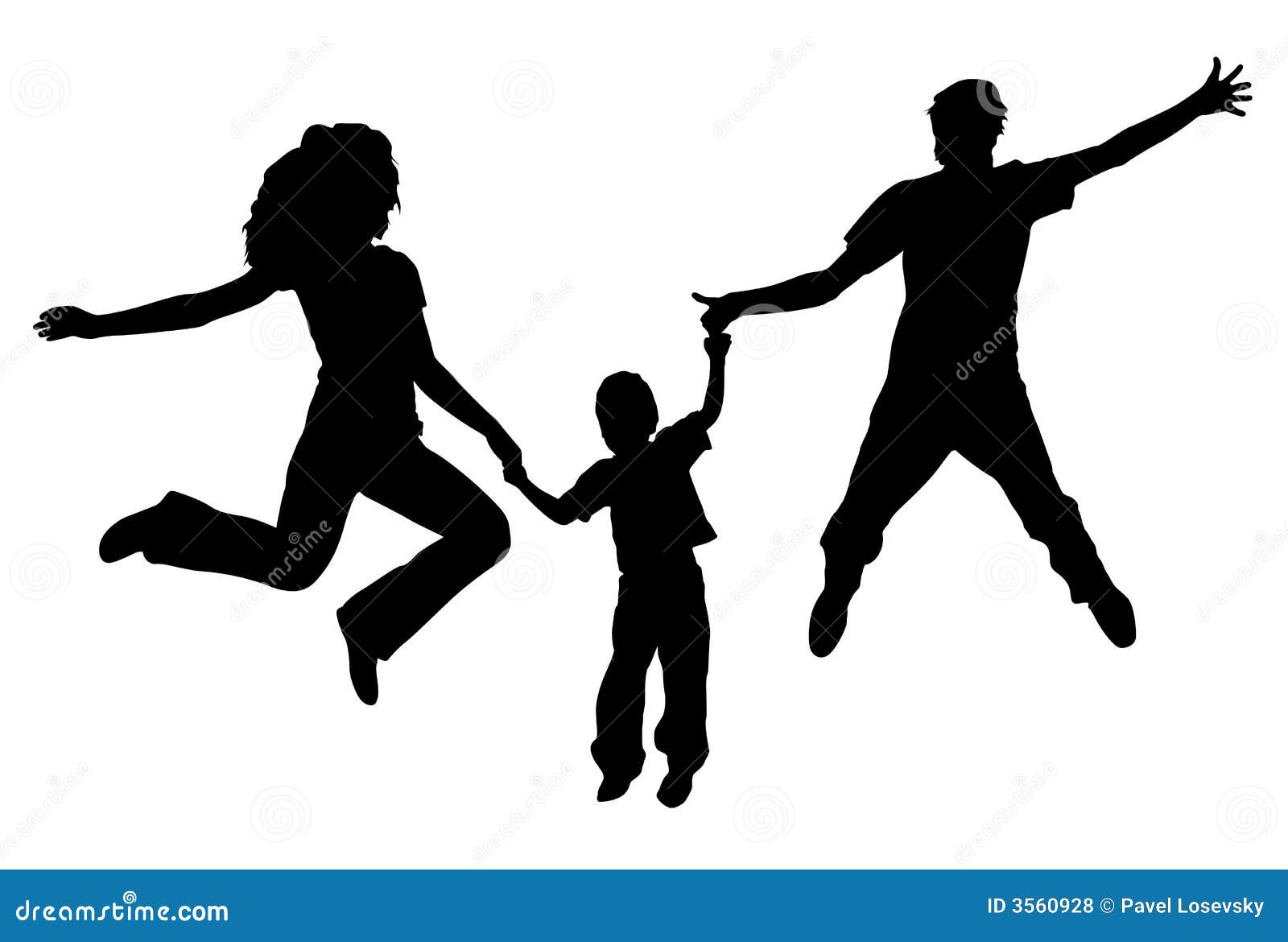 Flying family silhouette stock vector. Illustration of drawing - 3560928