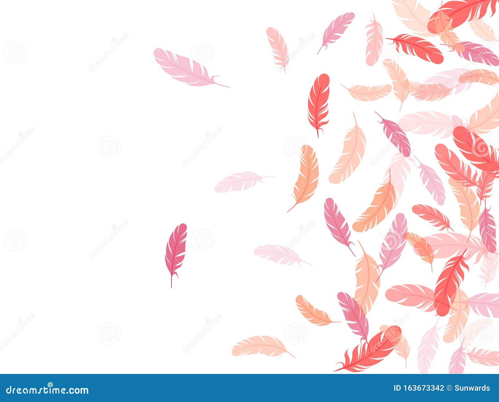 Flying Feather Elements Airy Vector Design. Stock Vector - Illustration ...