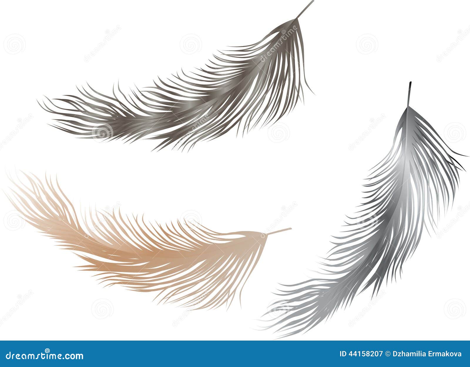Flying feathers stock vector. Illustration of fluffy - 44158207