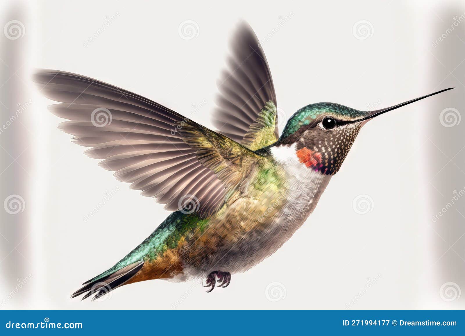 Female Ruby-throated Hummingbird (archilochus Colubris) In Flight With ...