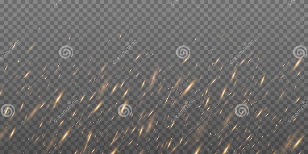 Flying Fire Particles Isolated on Transparent Background. Dynamic Flame Dust Effect Stock Vector ...