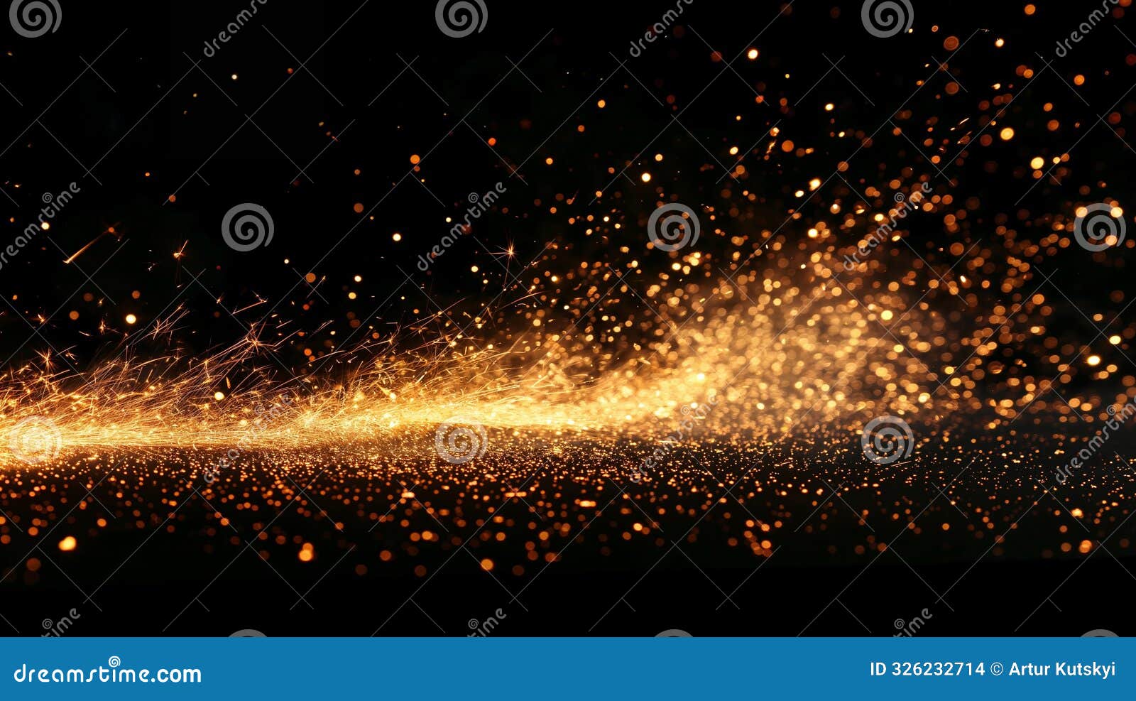 Flying Fire Sparks on Black Background Stock Photo - Image of orange ...