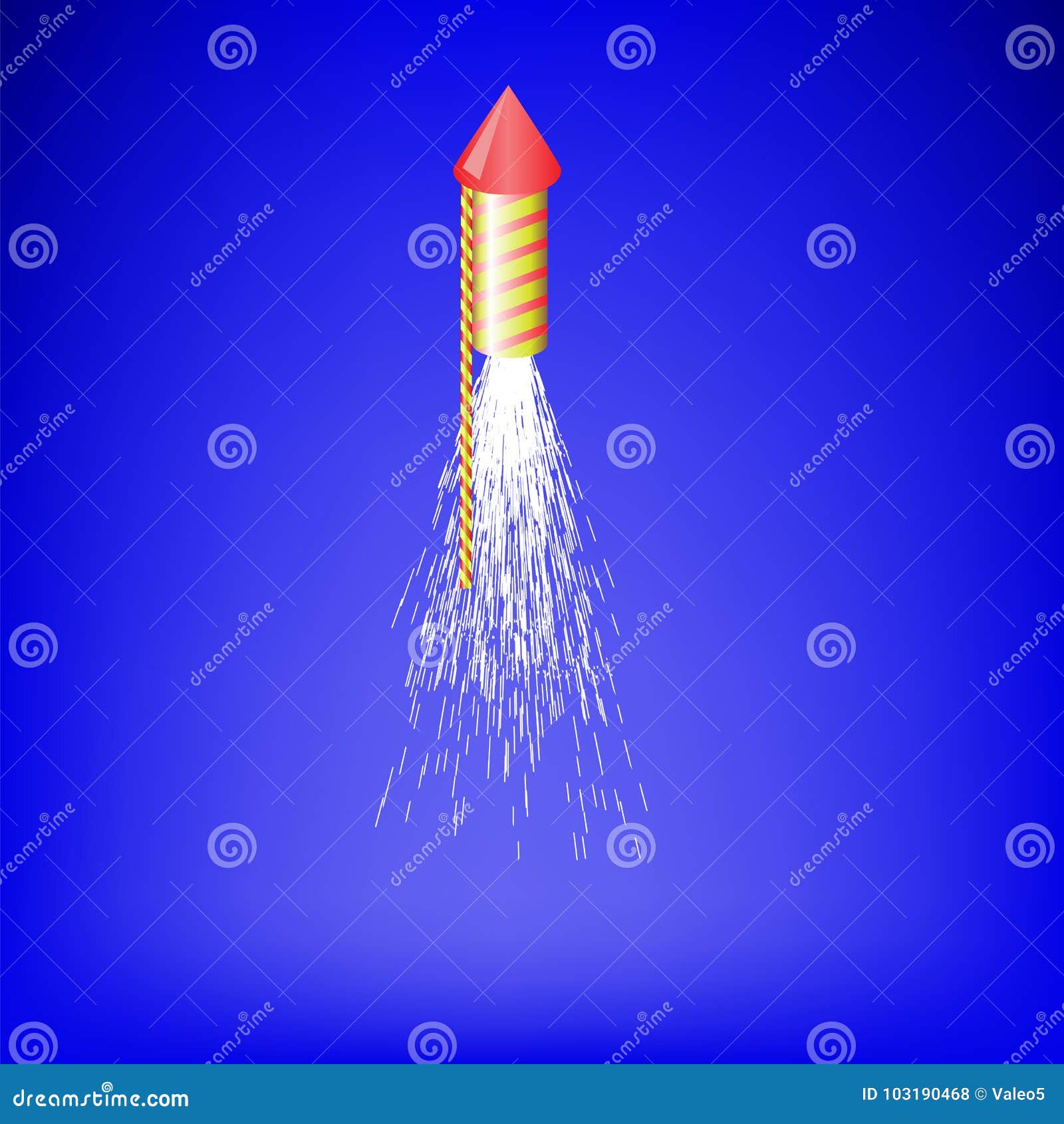 Flying Firework. Burning Petard Stock Illustration - Illustration of ...