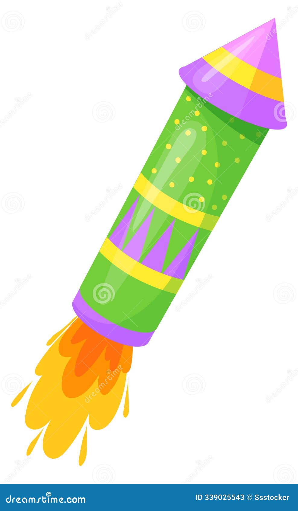 Flying Firework Rocket. Cartoon Flying Pyrotechnics Icon Stock ...