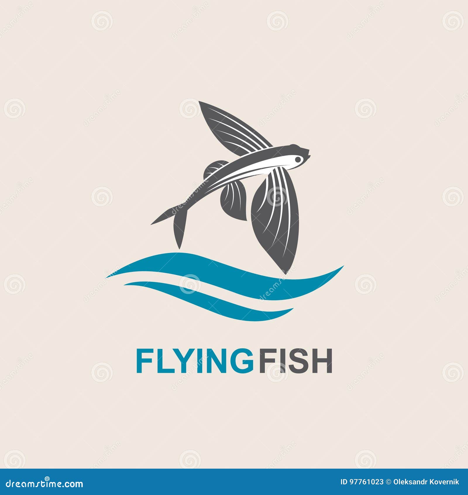 Flying fish icon stock vector. Illustration of wildlife - 97761023