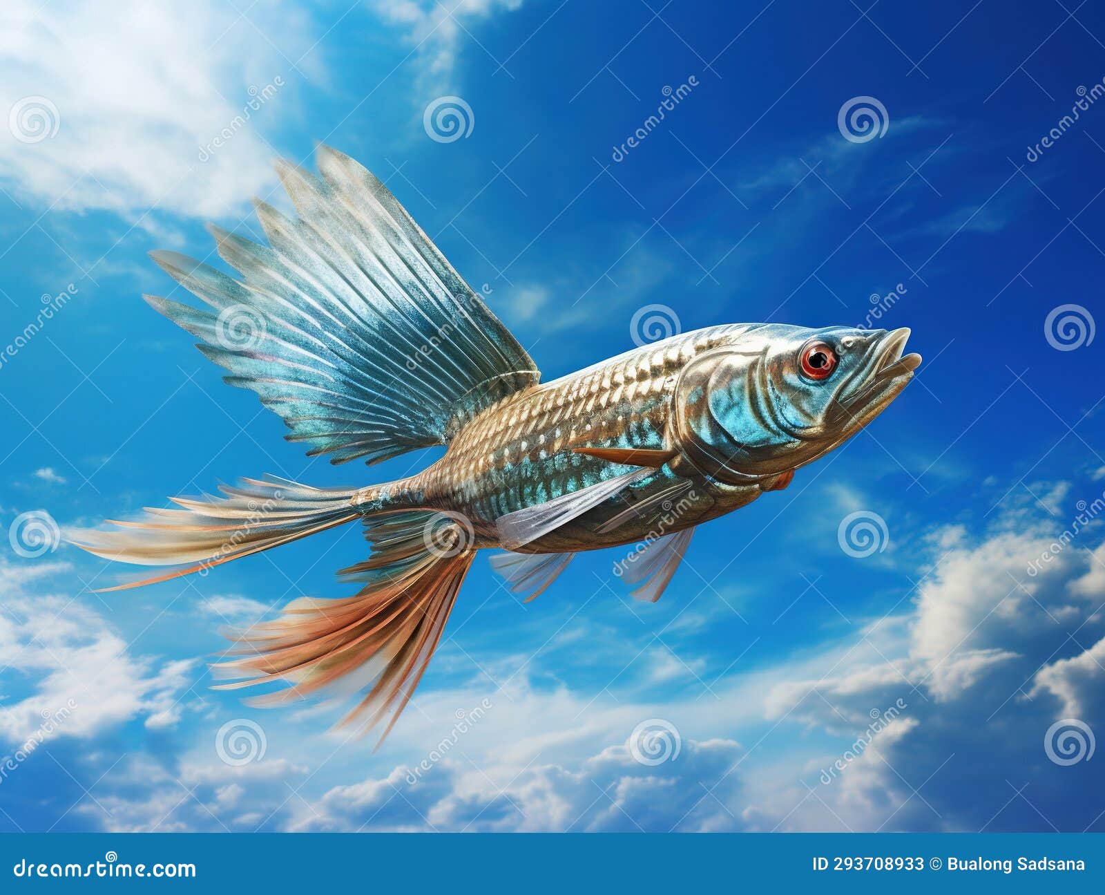 Ai Generated Illustration Wildlife Concept of Flying Fish Stock ...