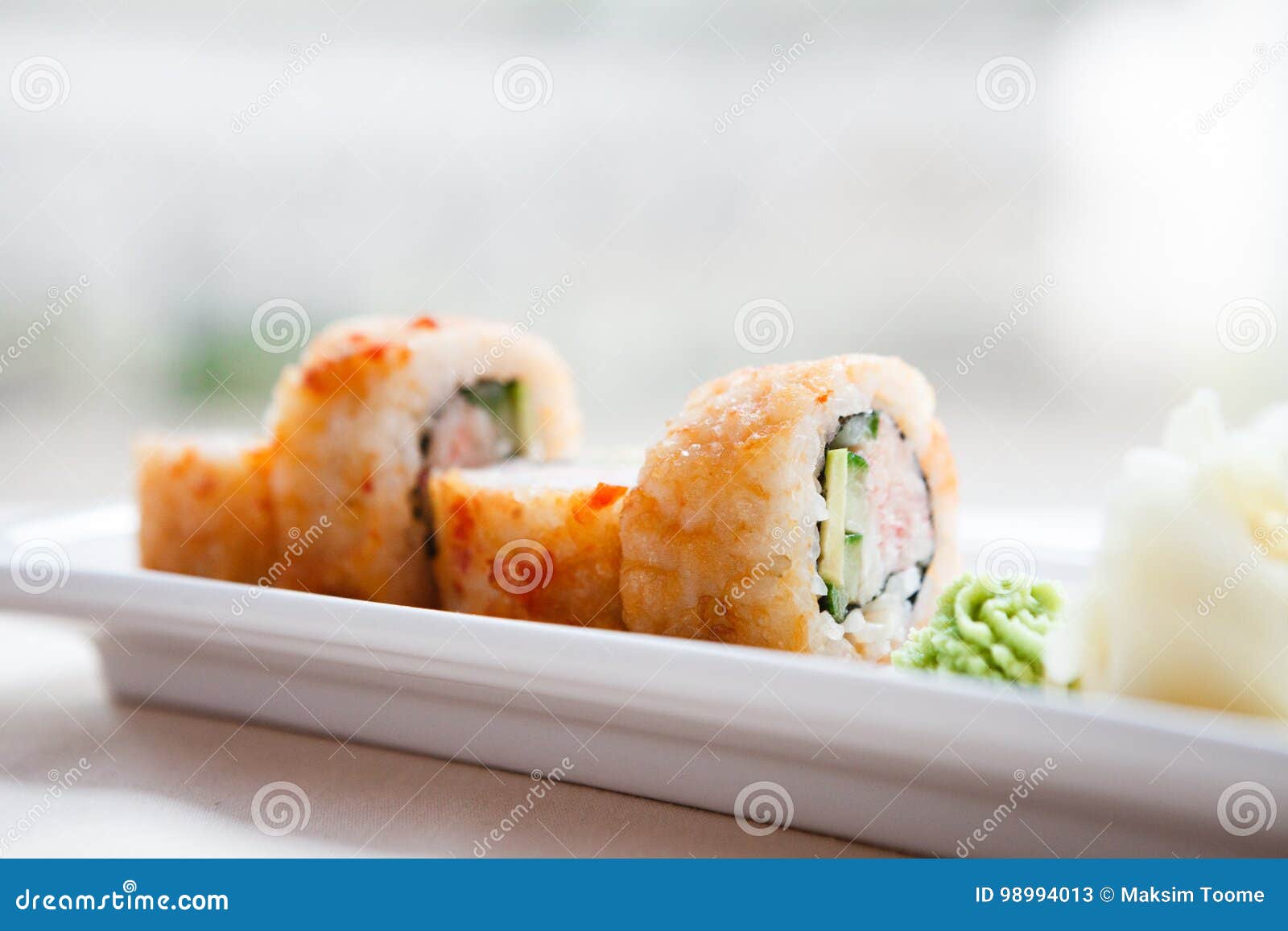 Flying fish roe maki stock image. Image of prepared, delicacy - 98994013