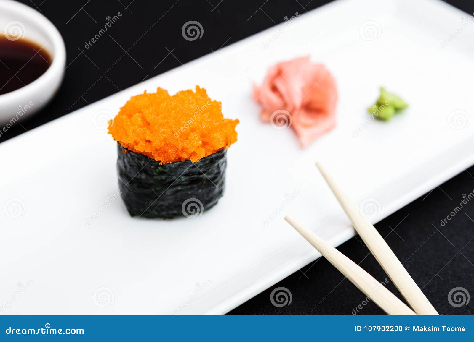 Flying Fish Roe Masago Served on a Plate Stock Photo - Image of asian ...