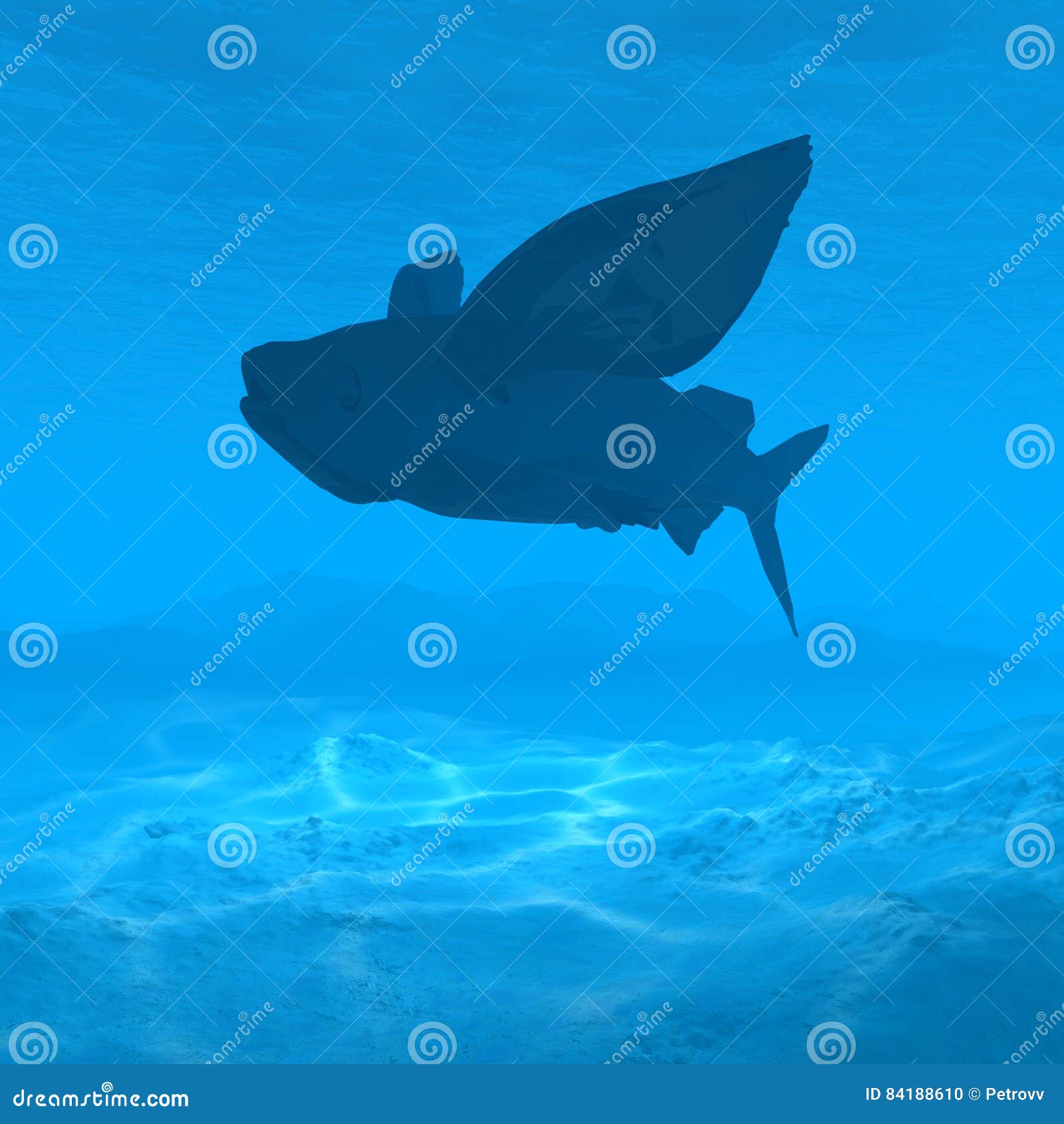 Flying Fish Underwater 3d Rendering Stock Photo | CartoonDealer.com ...