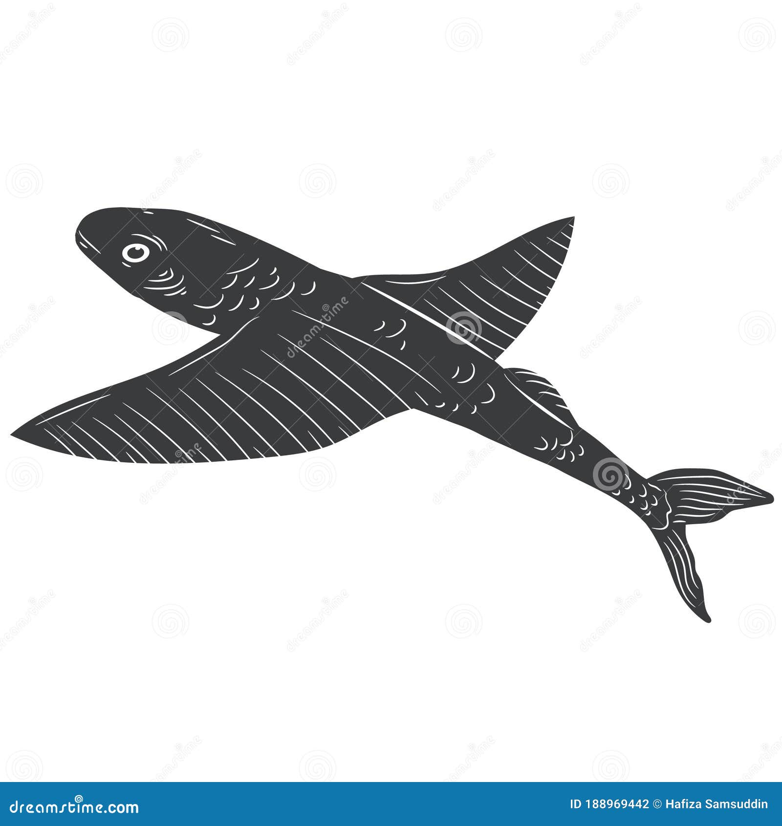 Flying Fish. Vector Illustration Decorative Design Stock Vector ...