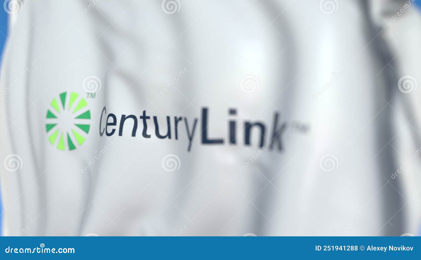 Flying Flag with CenturyLink Logo, Close-up. Editorial 3D Rendering ...