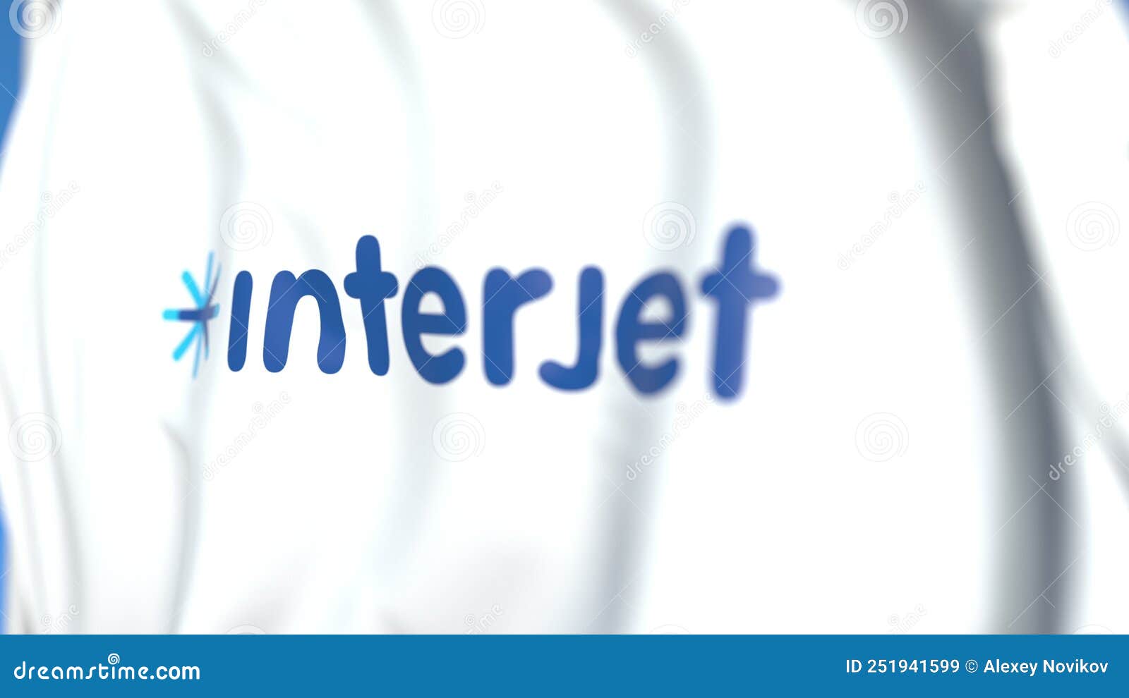 Flying Flag with Interjet Logo, Close-up. Editorial 3D Rendering ...