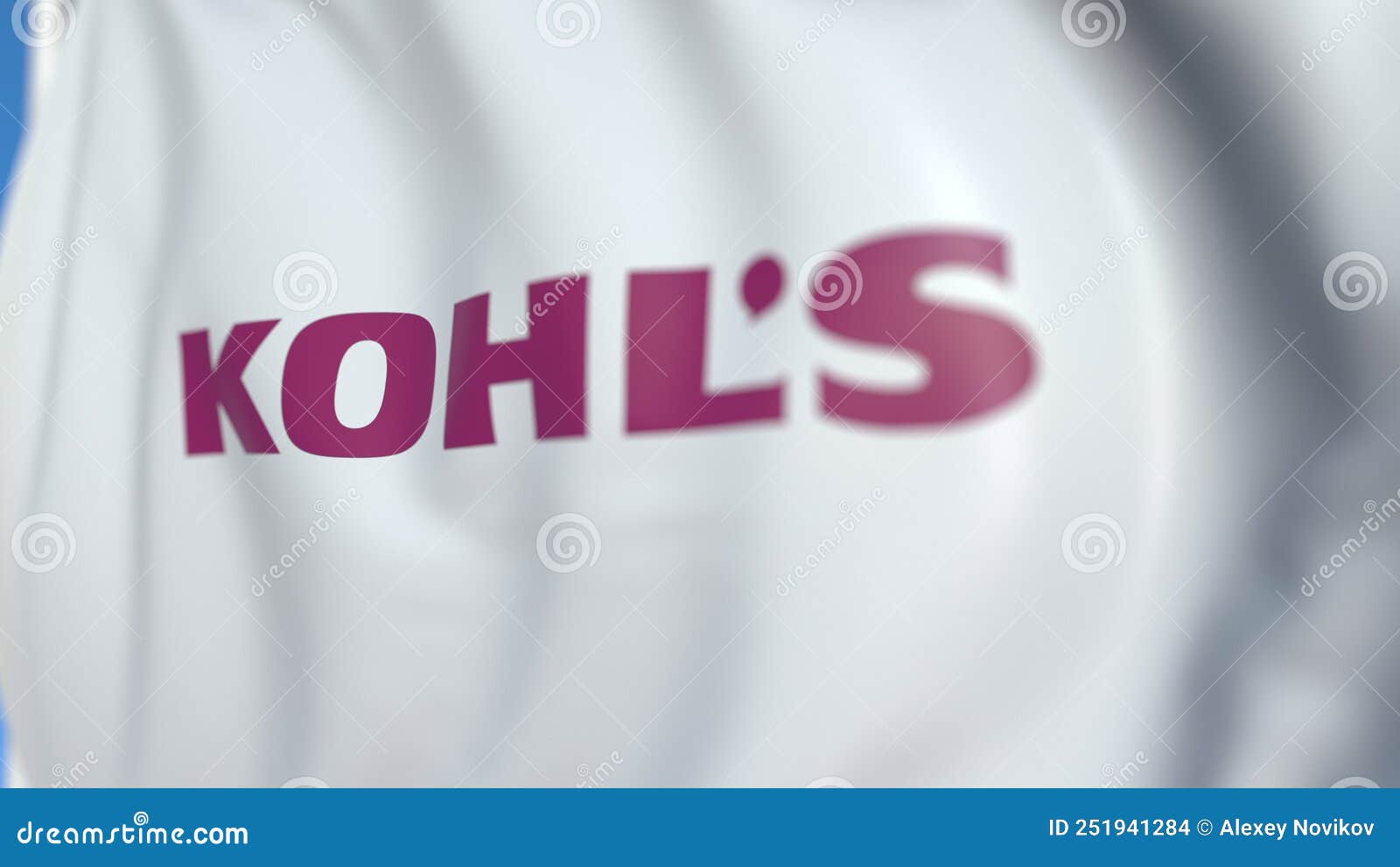 Flying Flag with Kohl S Logo, Close-up. Editorial 3D Rendering ...