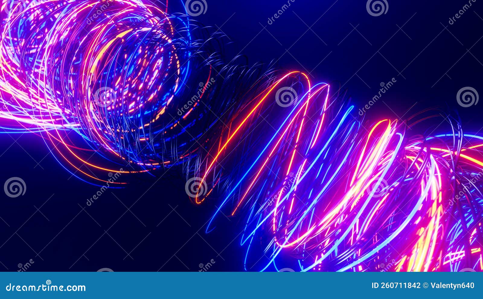 Flying through Flashing Rings. 3D Rendering Illustration Stock ...