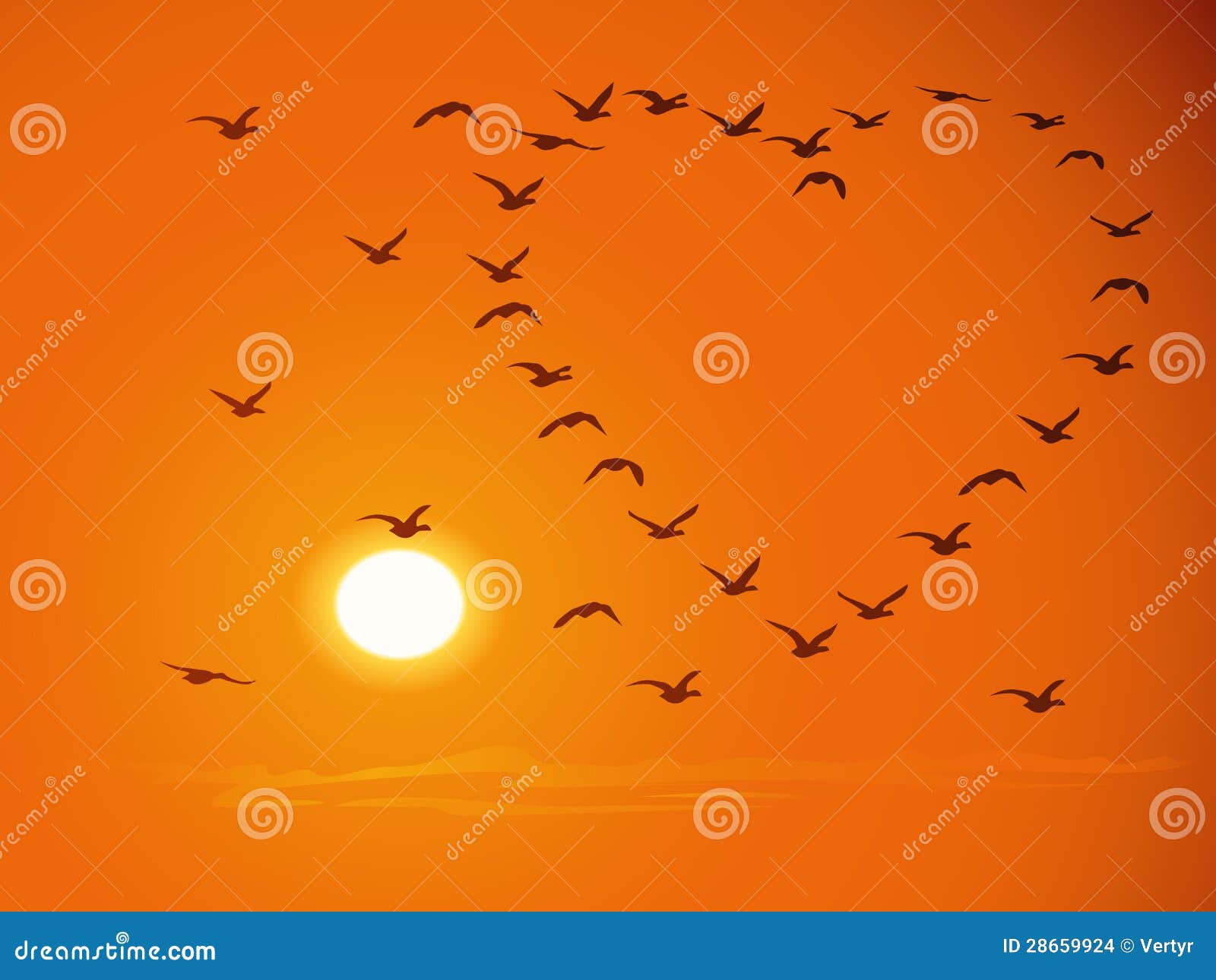 Flock Of Birds On A Tree Cartoon Vector | CartoonDealer.com #11541183