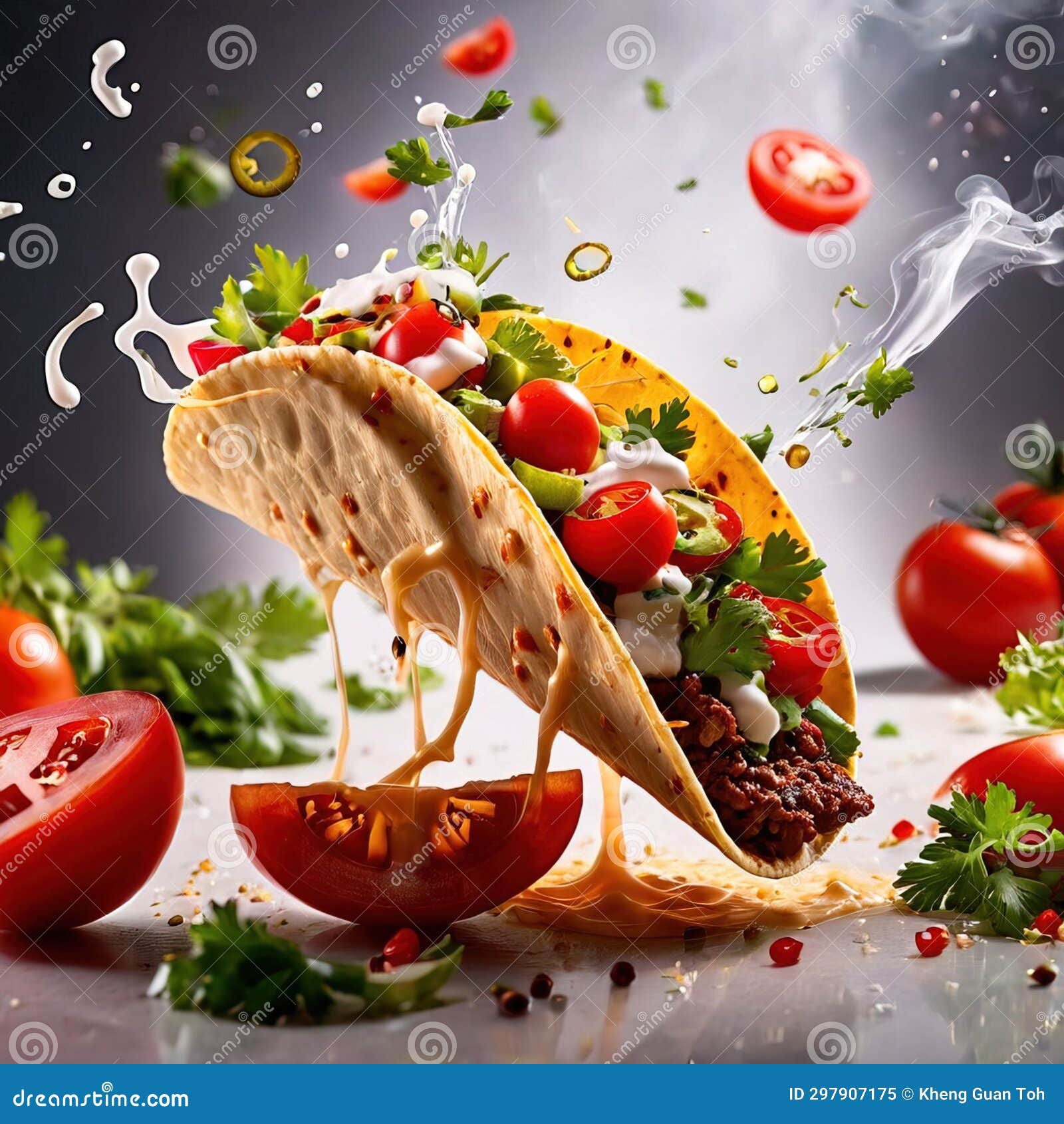 Flying Food Photography With Pork Chops | CartoonDealer.com #297917988