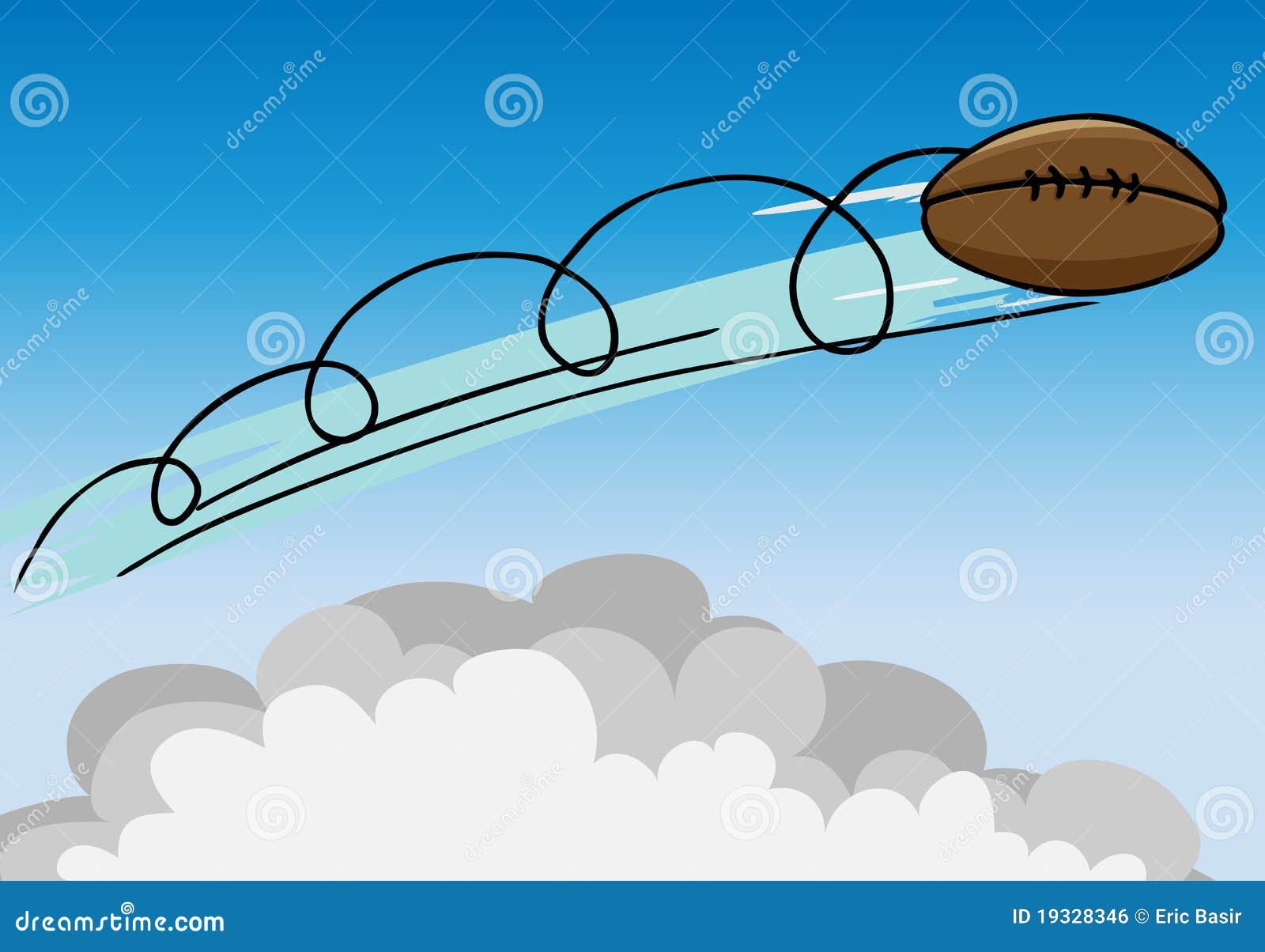 Flying Football stock vector. Illustration of fast, spiral - 19328346