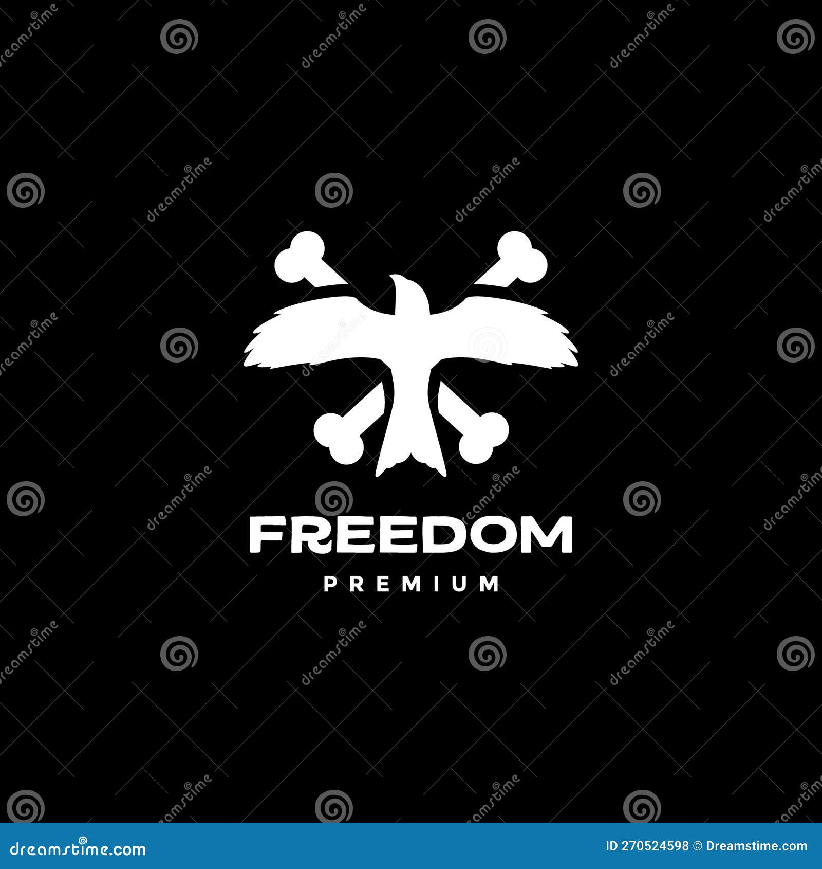 Flying Freedom Falcon Hawk Cross Bones Logo Design Vector Icon ...