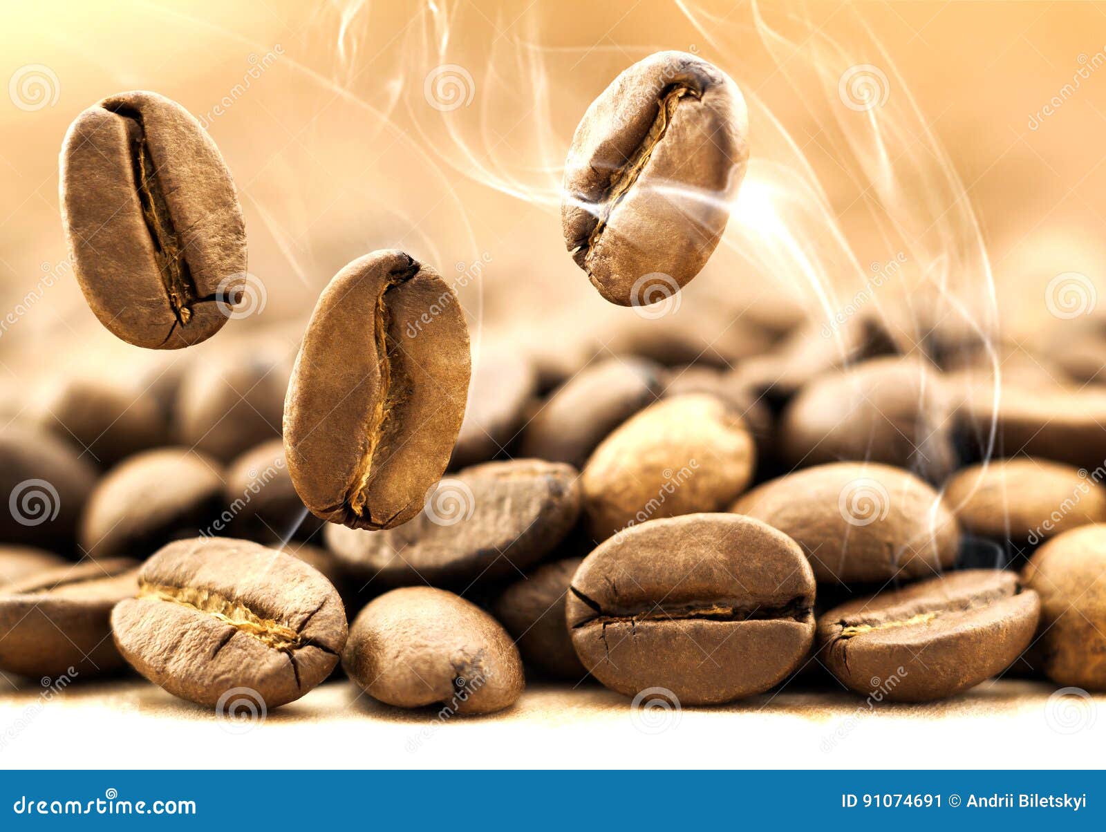 Flying Fresh Coffee Beans As A Background With Copy Space. Coffee Beans ...
