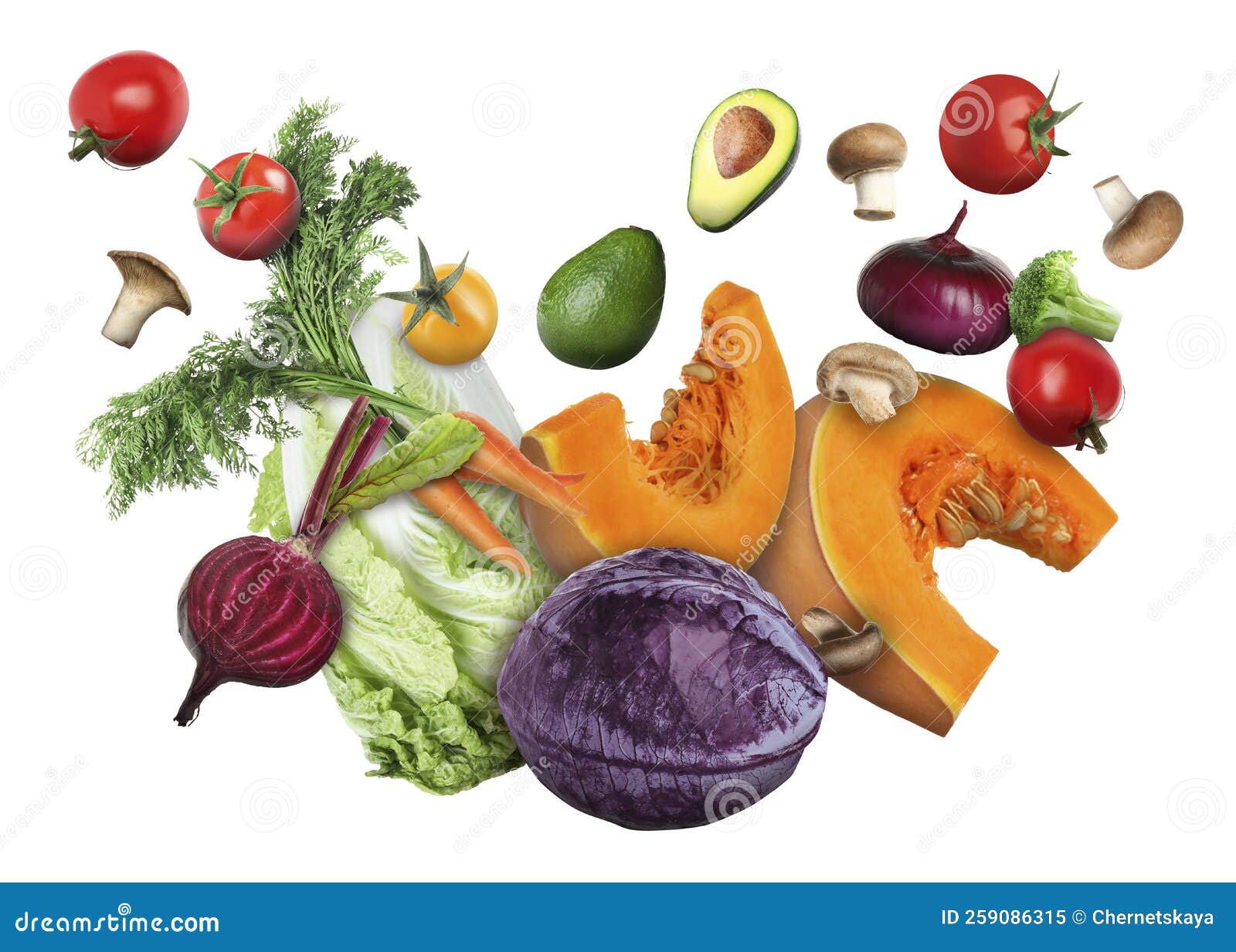 Flying Fresh Ripe Vegetables on White Background Stock Image - Image of ...