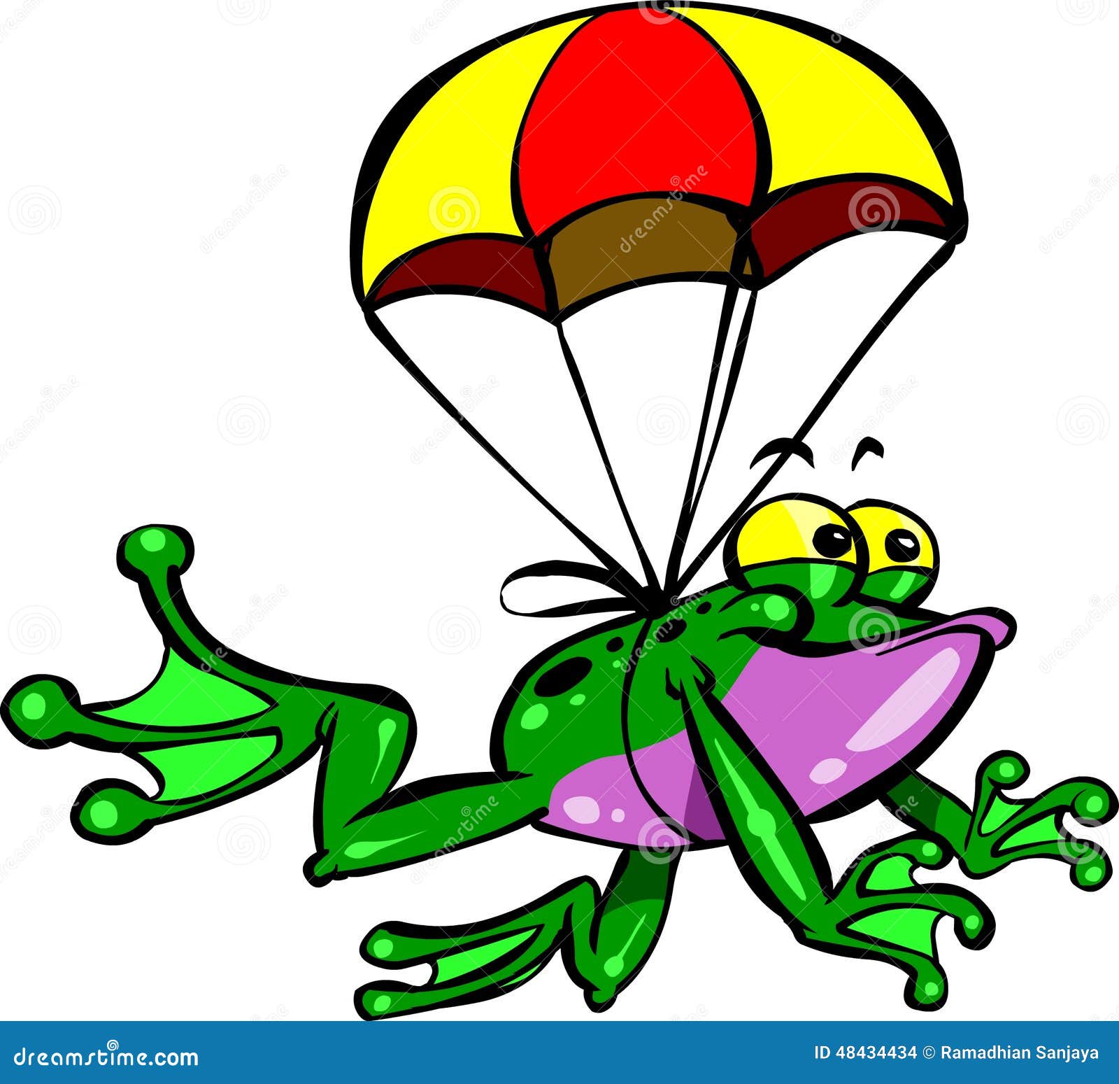 Flying frog stock vector. Illustration of cartoon, vectorized - 48434434