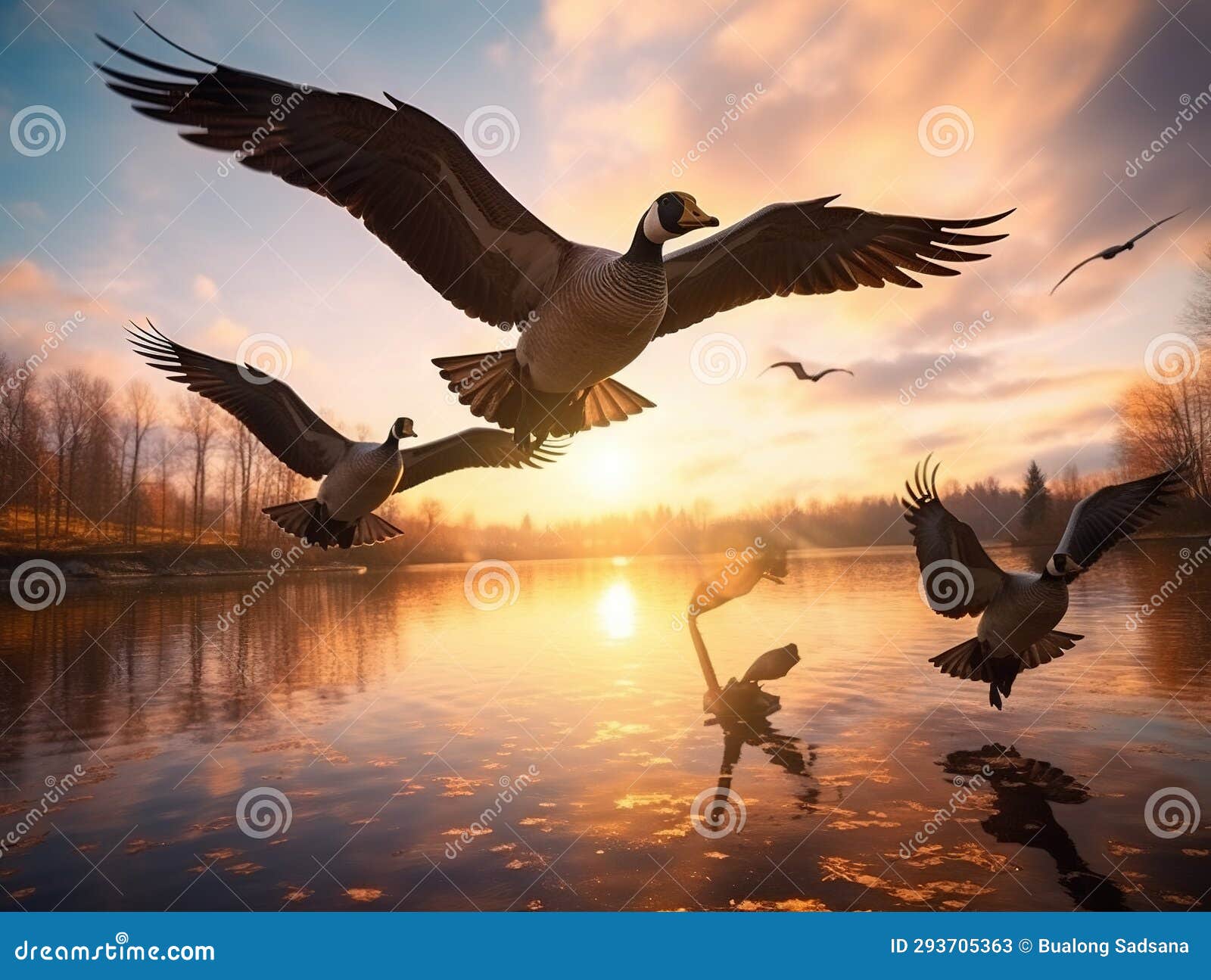 Flying geese stock illustration. Illustration of majestic - 293705363