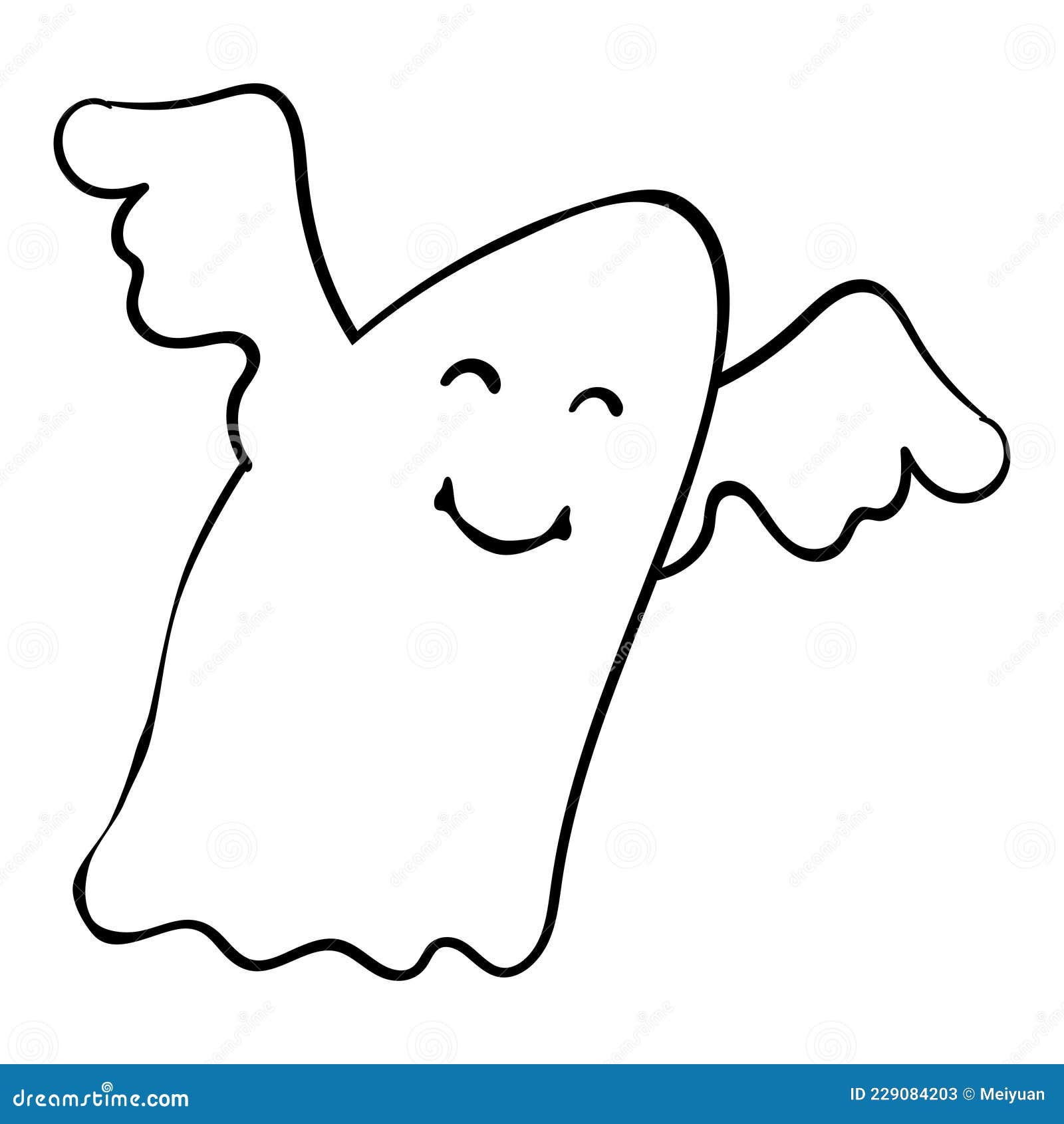 Flying Ghost Halloween Scary Vector Illustration Stock Vector ...