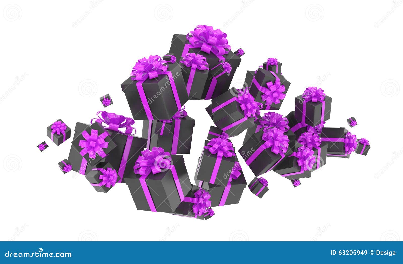 Flying gift boxes stock illustration. Illustration of decoration - 63205949