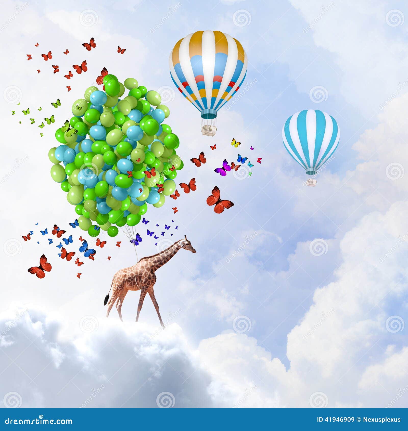Flying giraffe stock image. Image of giraffe, environment - 41946909