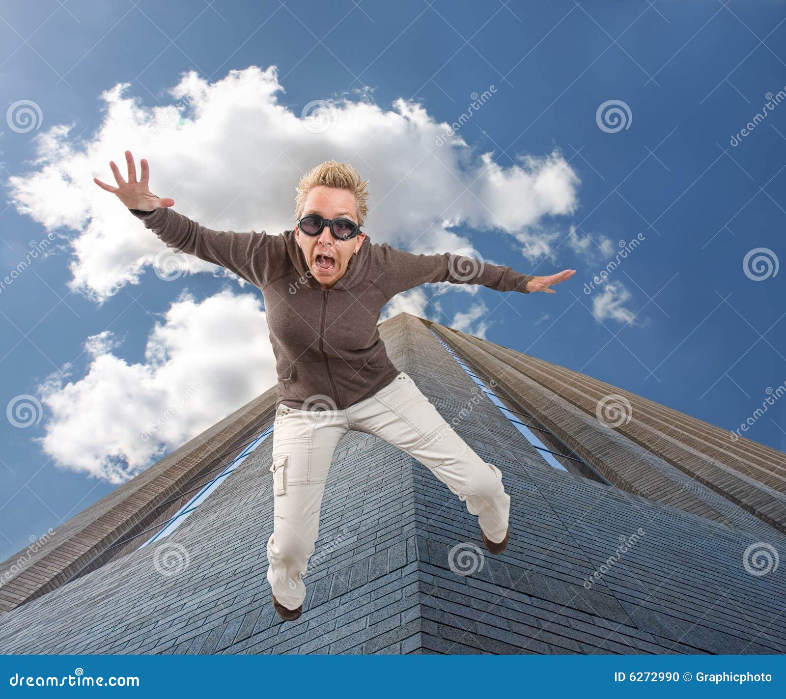 Flying girl stock photo. Image of scared, woman, skydiving - 6272990