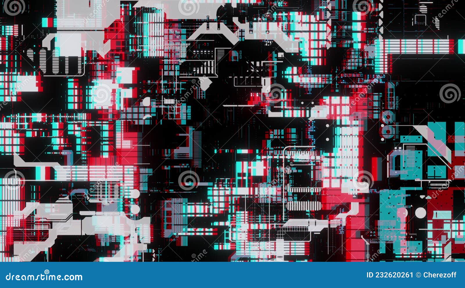 Flying through Glitched Technology Background Stock Video - Video of ...