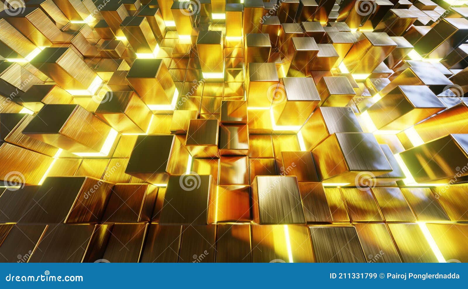 Flying on Gold Cube stock illustration. Illustration of digital - 211331799