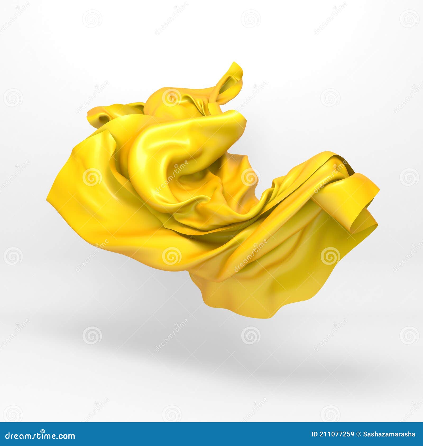 Flying Golden Silk Fabric. Design Element Stock Illustration ...