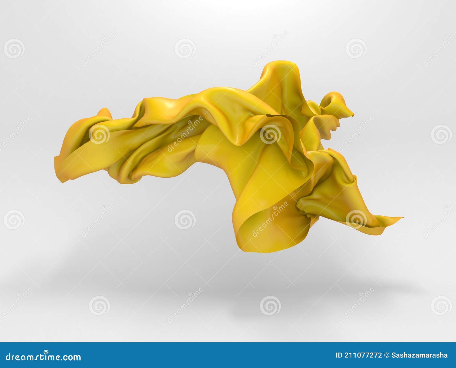 Flying Golden Silk Fabric. Design Element Stock Illustration ...