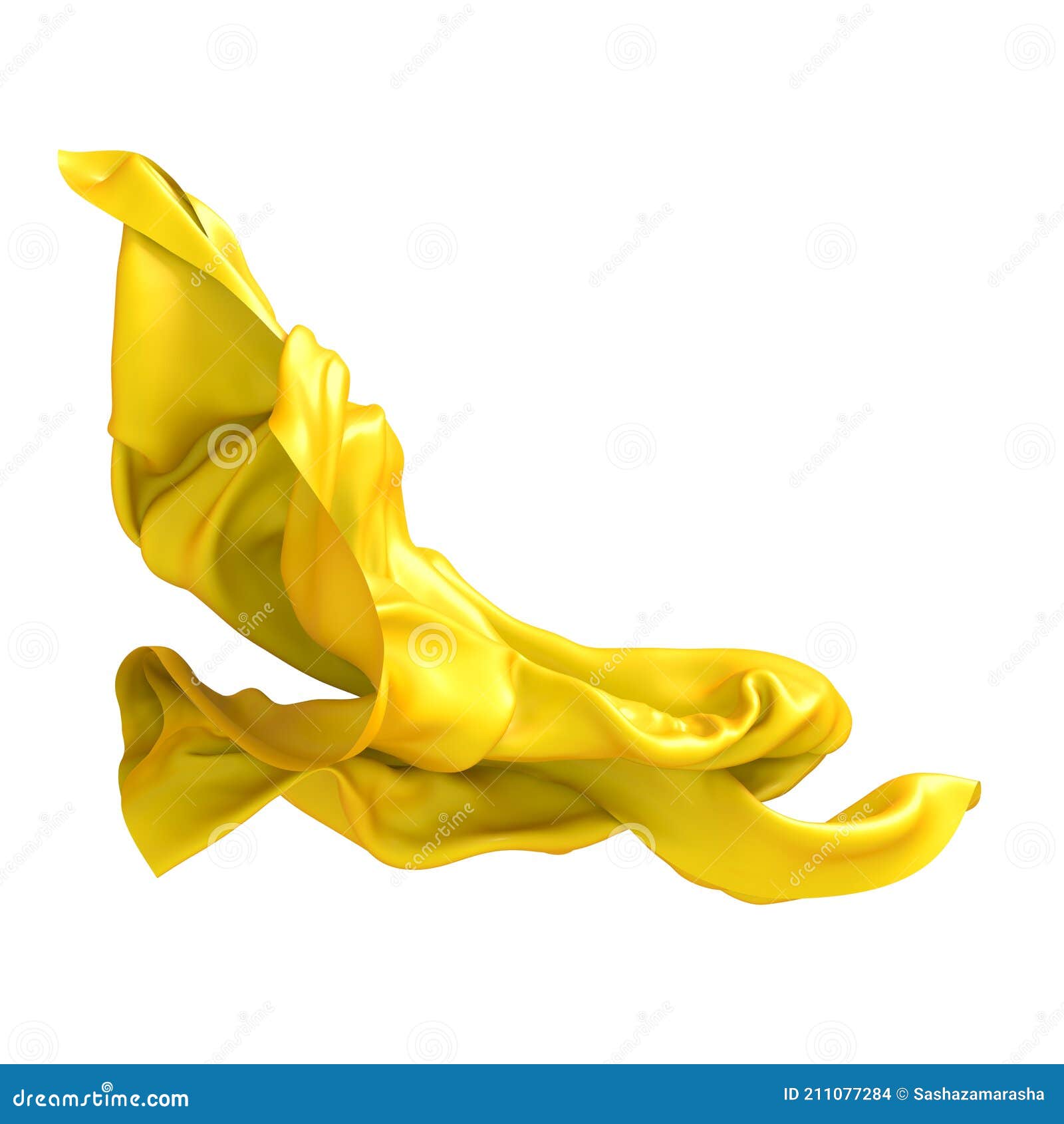 Flying Golden Silk Fabric. Design Element Stock Illustration ...