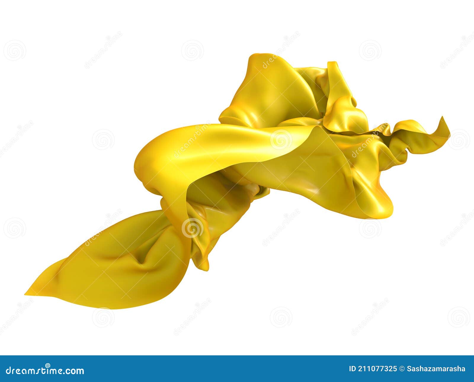 Flying Golden Silk Fabric. Design Element Stock Illustration ...