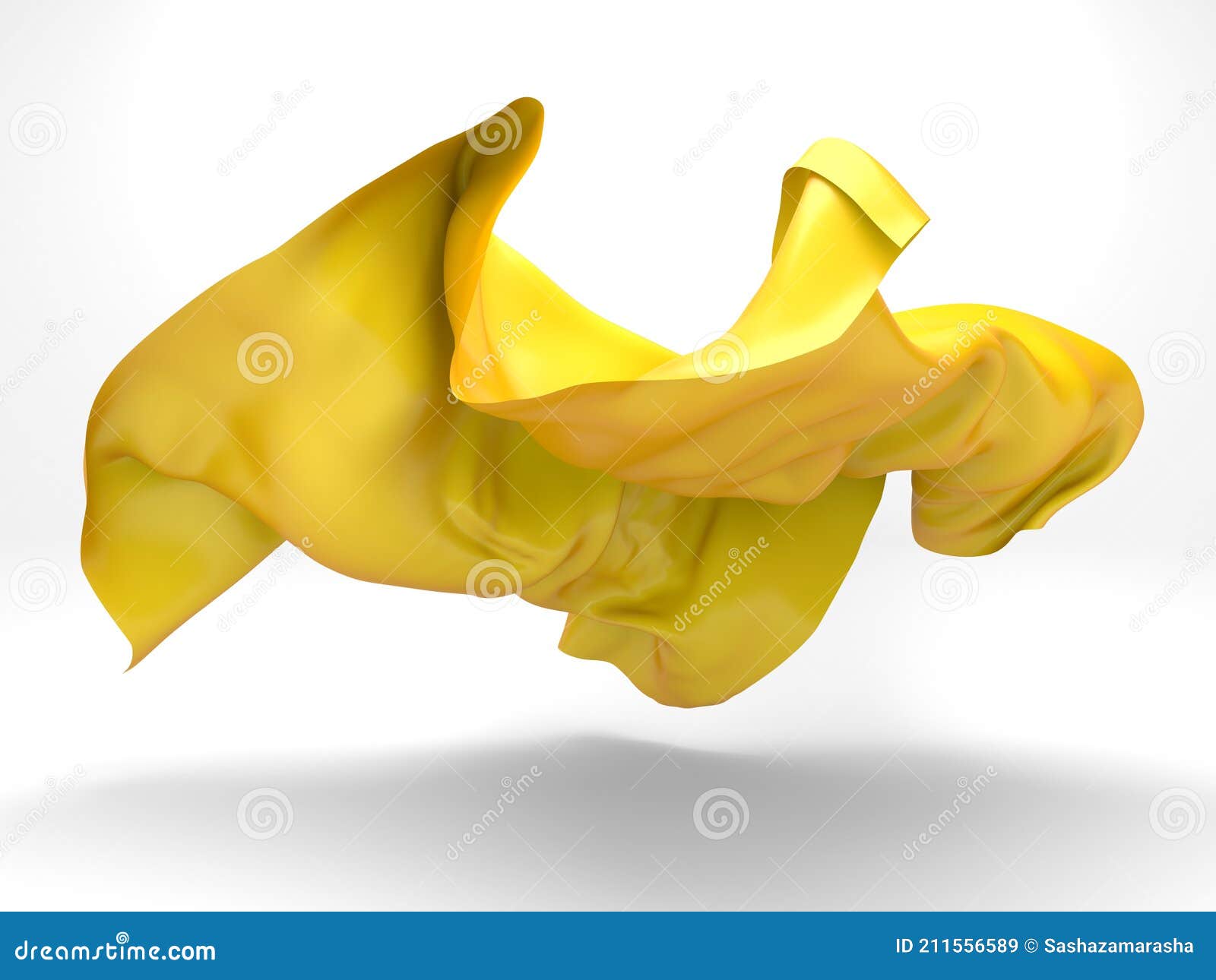 Flying Golden Silk Fabric. Design Element Stock Illustration ...