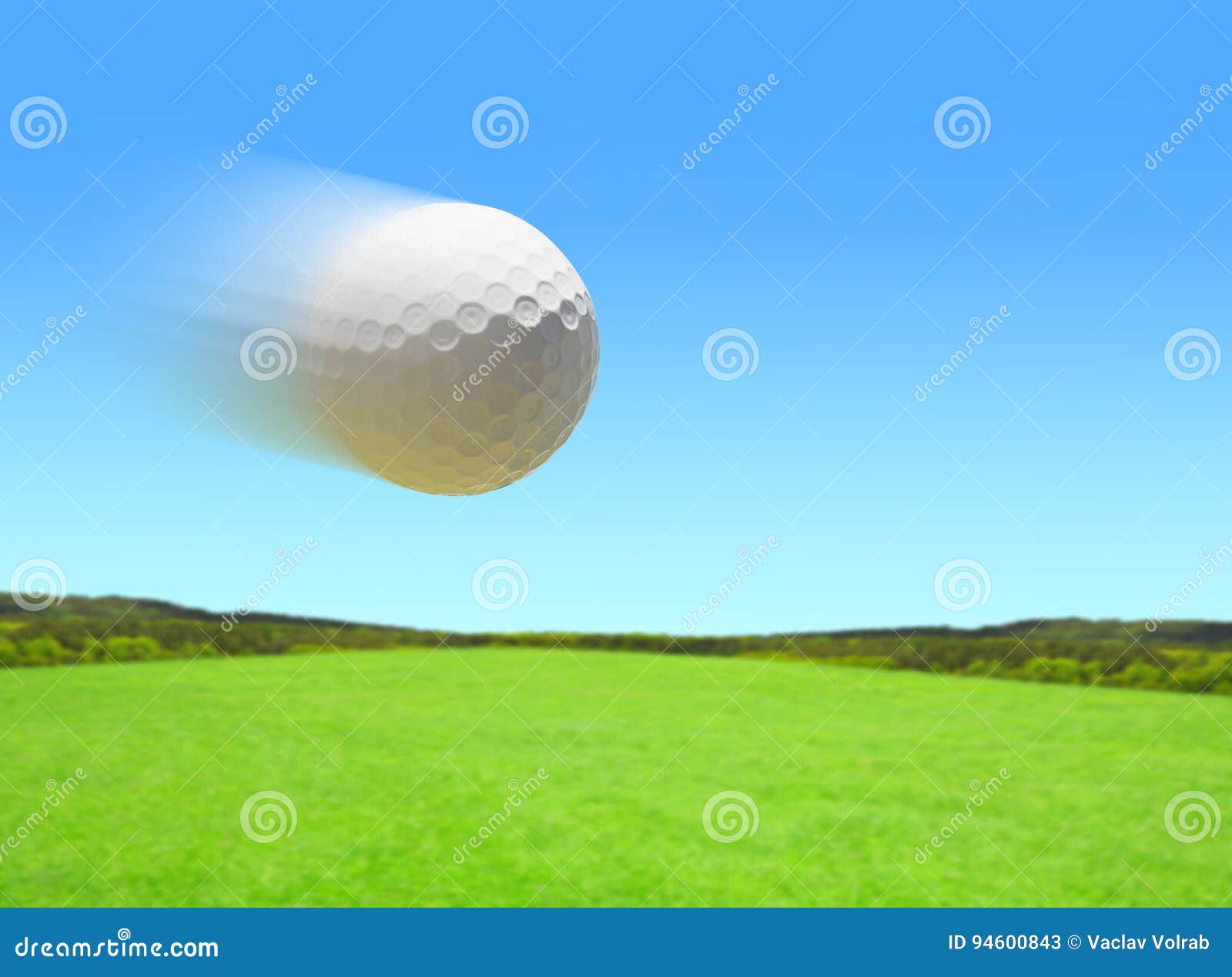 Flying golf ball. stock image. Image of outdoor, summer - 94600843