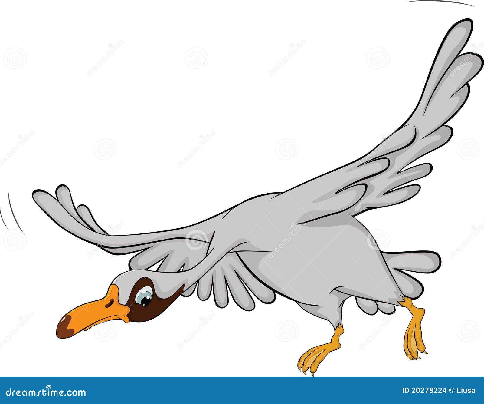 Flying goose. Cartoon stock vector. Illustration of flight - 20278224