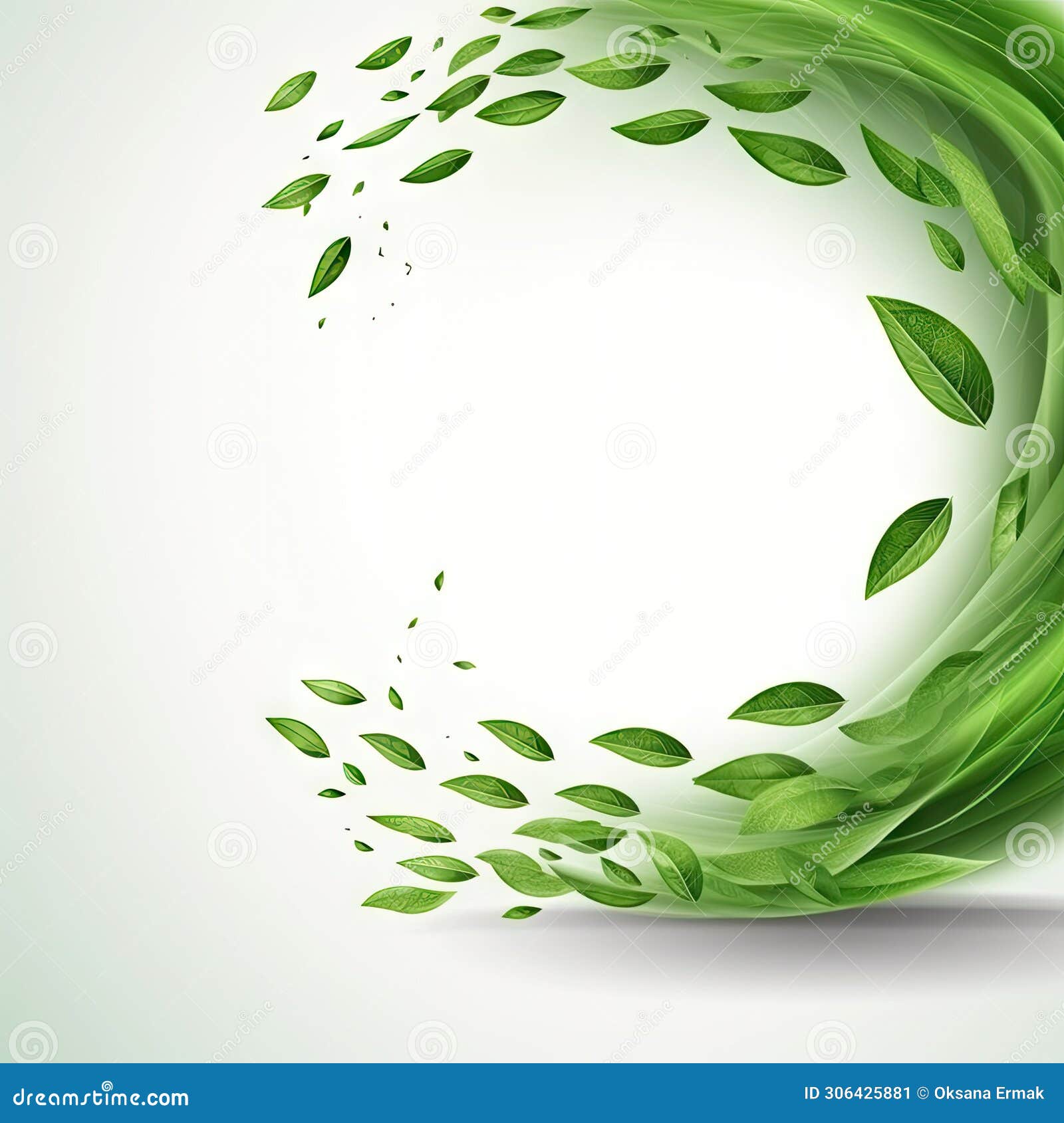 Flying Green Tea Leaves, Ted Leaf Realistic Background, Tea Leaves ...