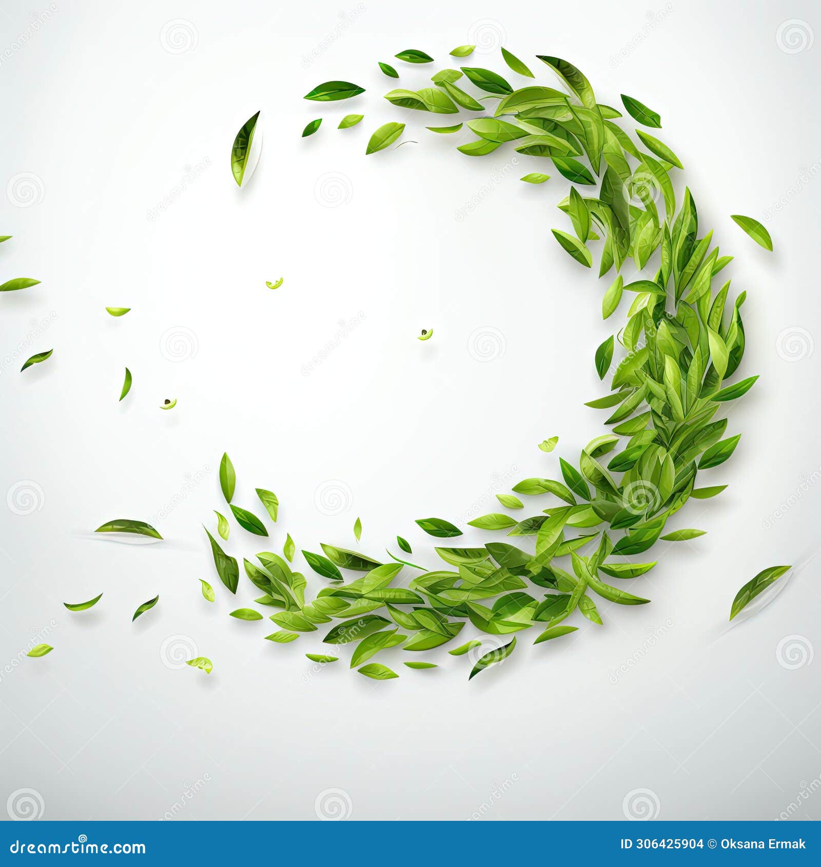 Flying Green Tea Leaves, Ted Leaf Realistic Background, Tea Leaves ...