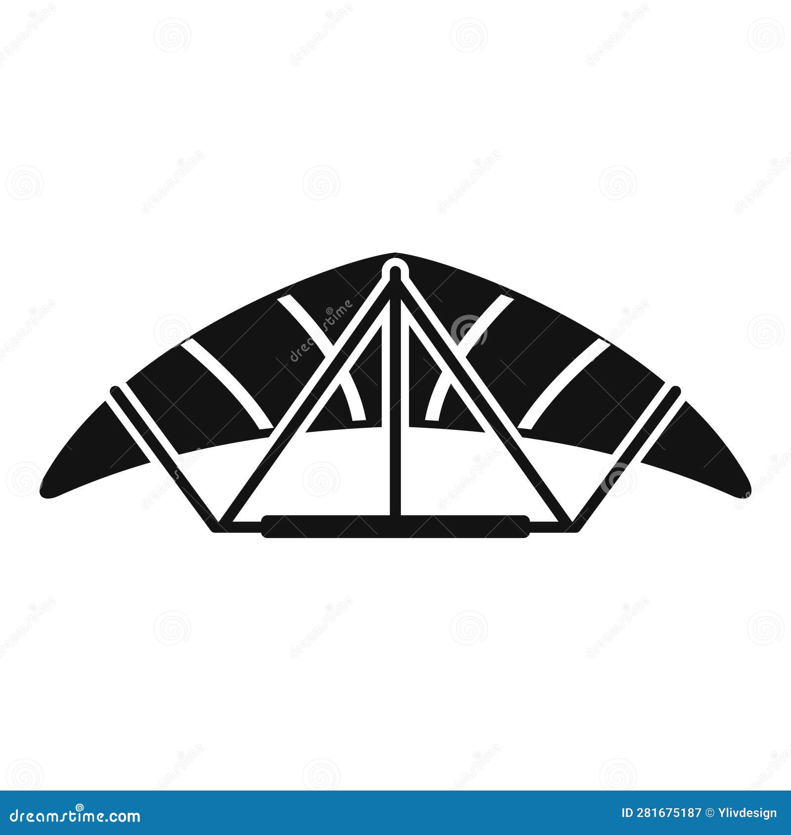 Flying Hang Glider Vector Icon. Simple Element Illustration From Map ...